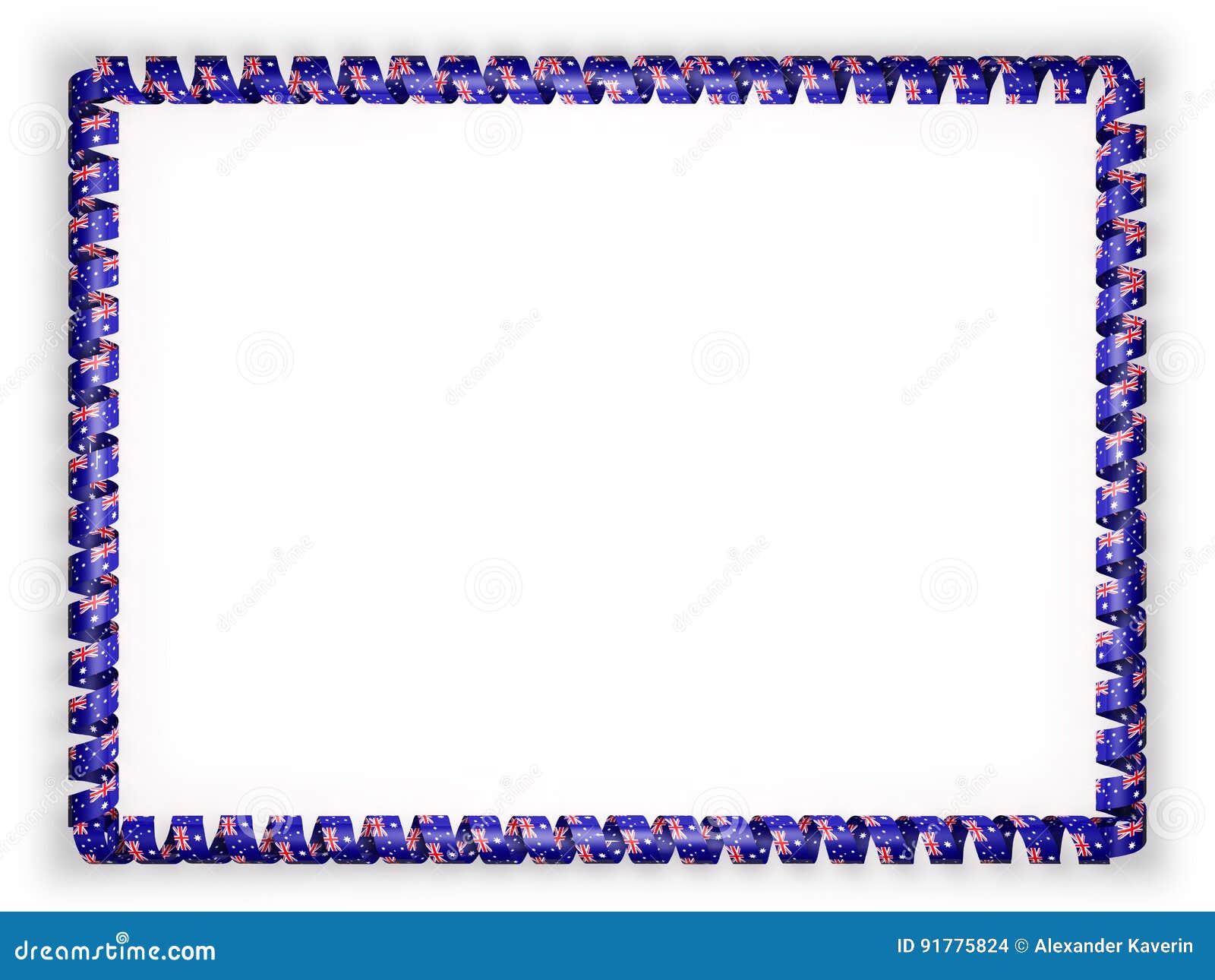 Frame and Border of Ribbon with the Australia Flag. 3d Illustration ...
