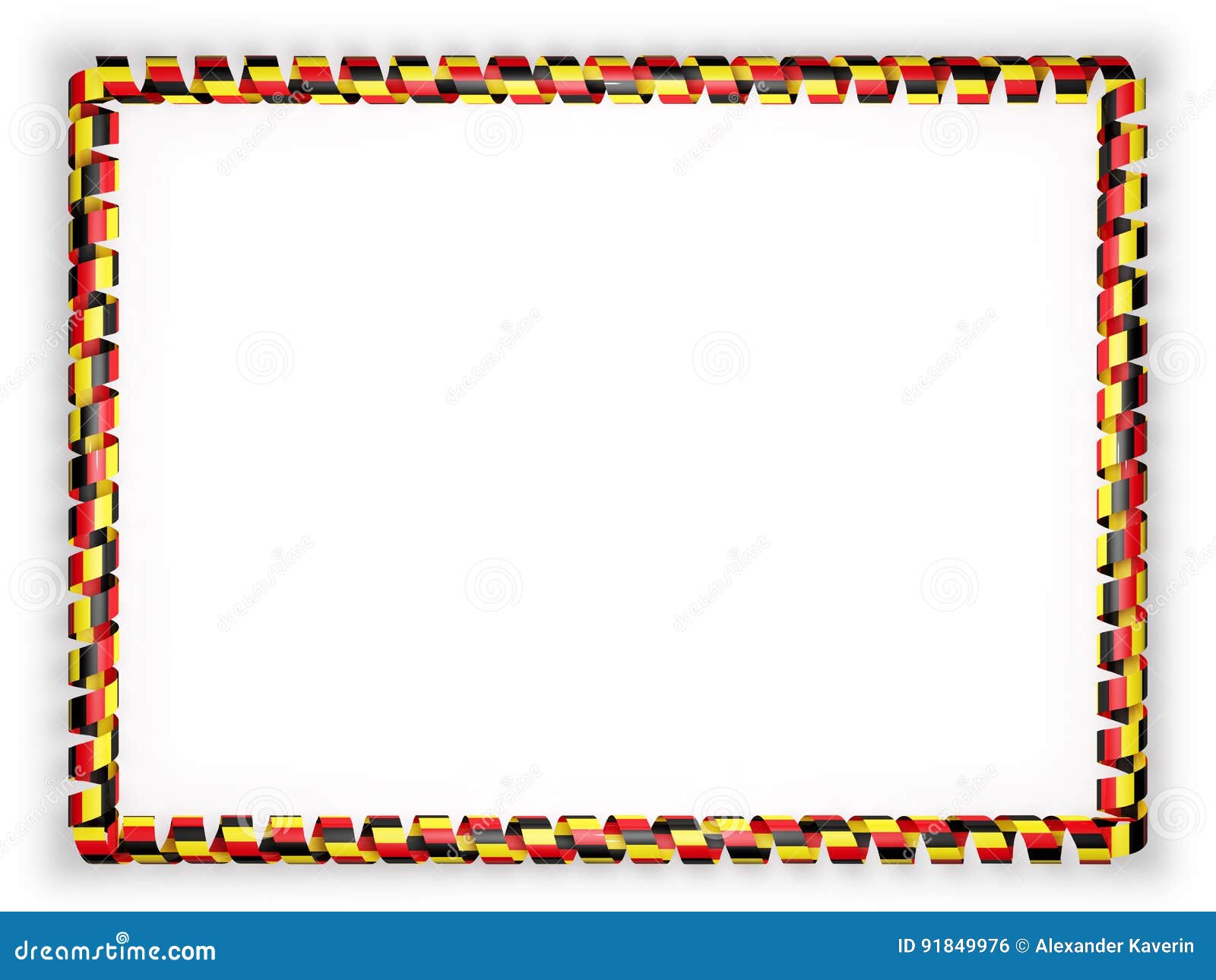 Frame and Border of Ribbon with the Belgium Flag. 3d Illustration Stock ...