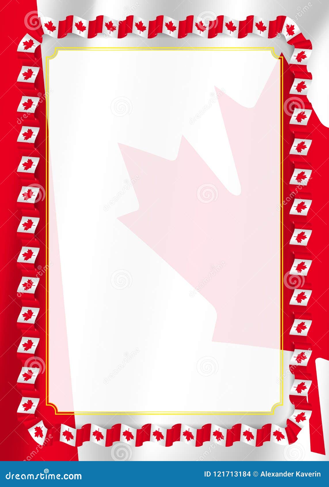 Frame and Border of Ribbon with Canada Flag, Template Elements for Your ...