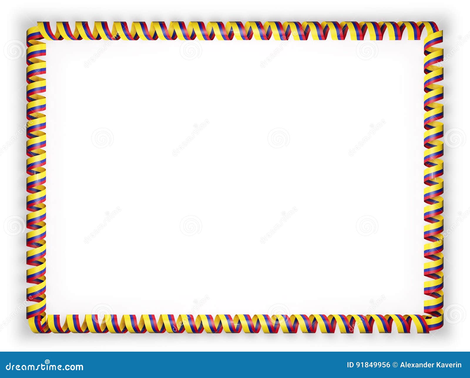 Frame and Border of Ribbon with the Colombia Flag. 3d Illustration ...