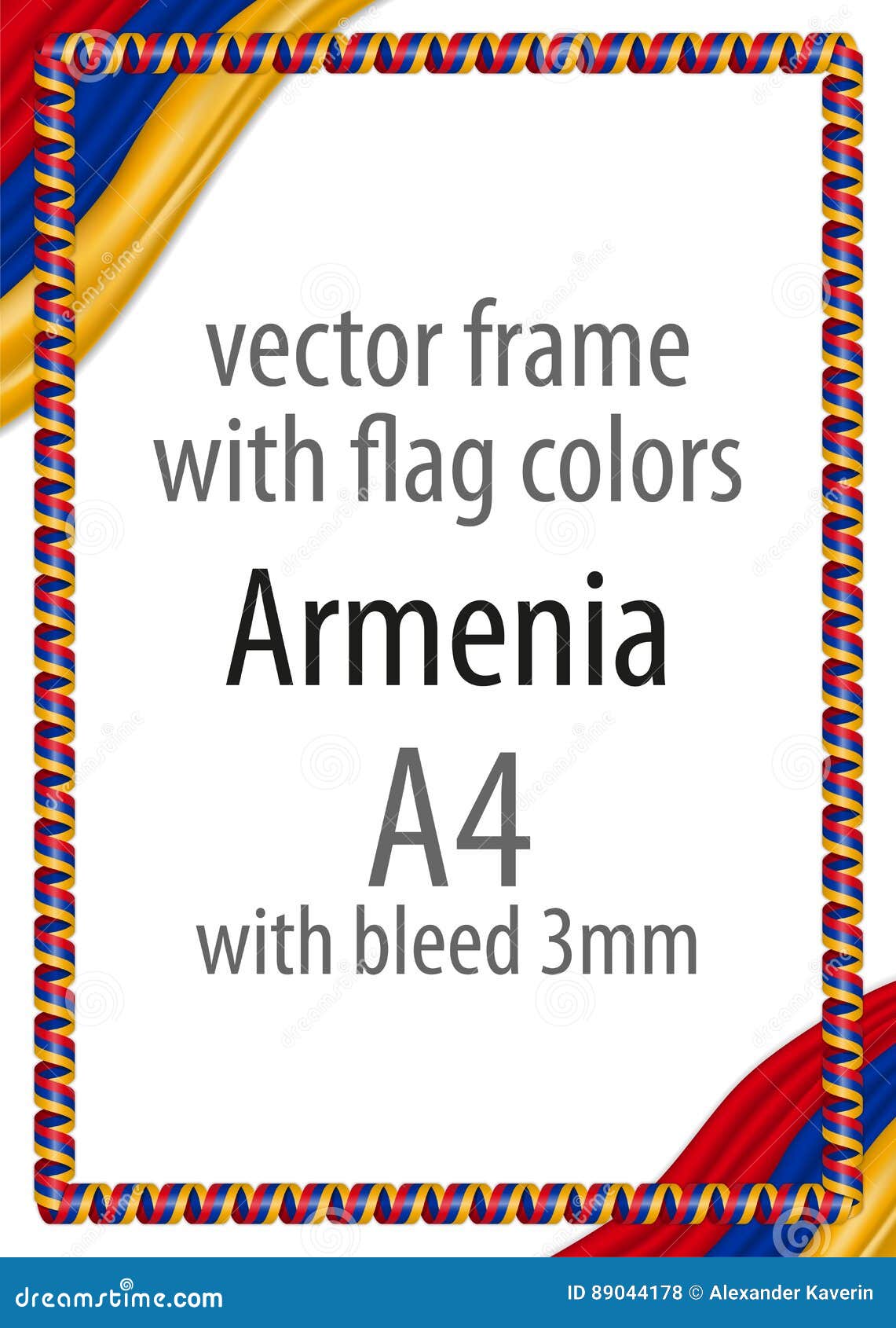 Frame and Border of Ribbon with the Colors of the Armenia Flag Stock ...