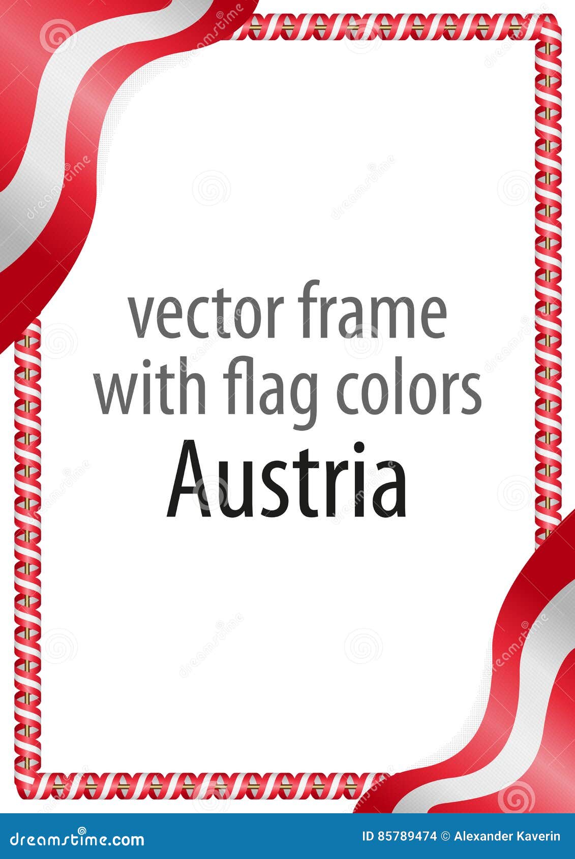 Frame and Border of Ribbon with the Colors of the Austria Flag Stock ...