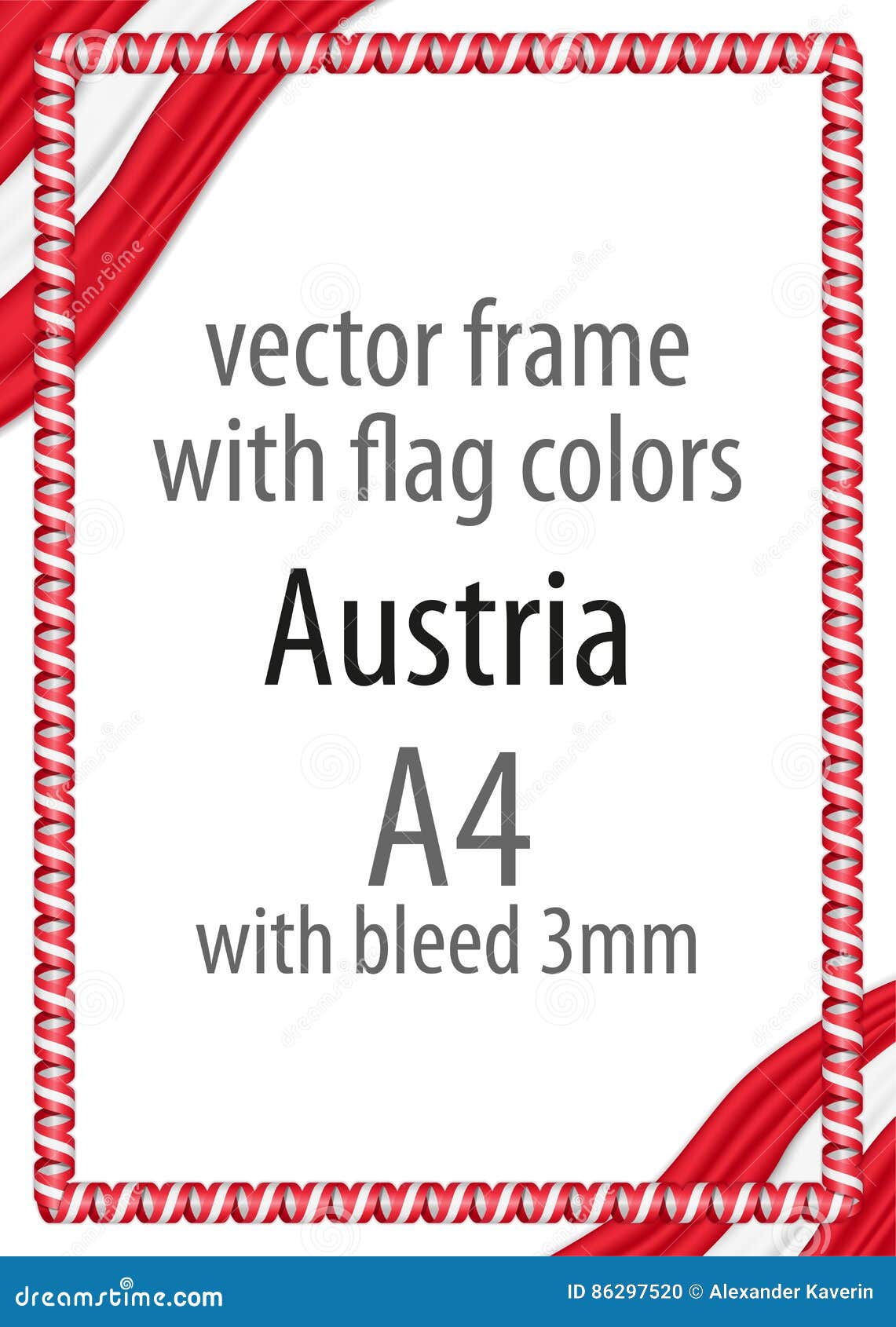 Frame and Border of Ribbon with the Colors of the Austria Flag Stock ...