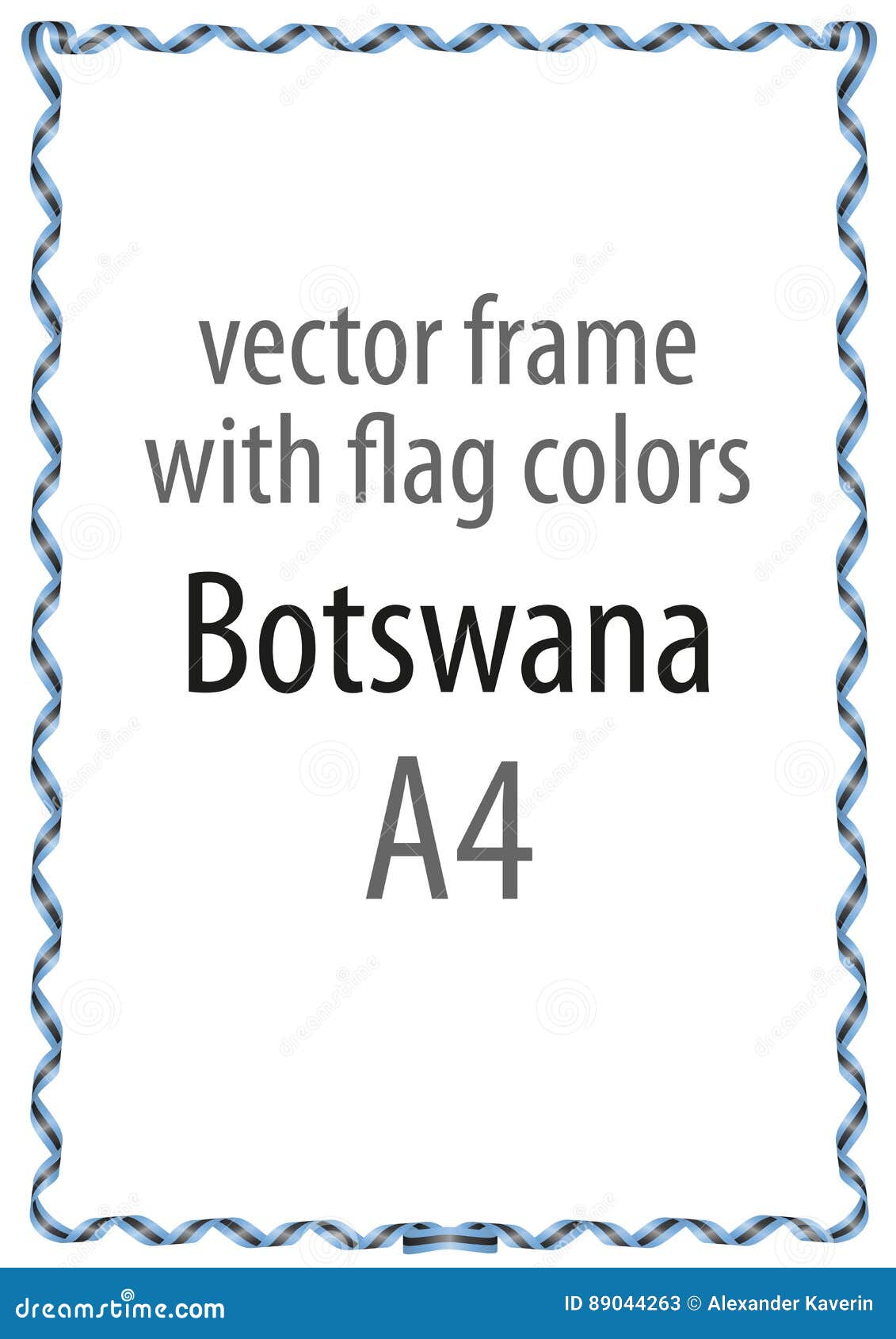 Frame and Border of Ribbon with the Colors of the Botswana Flag Stock ...