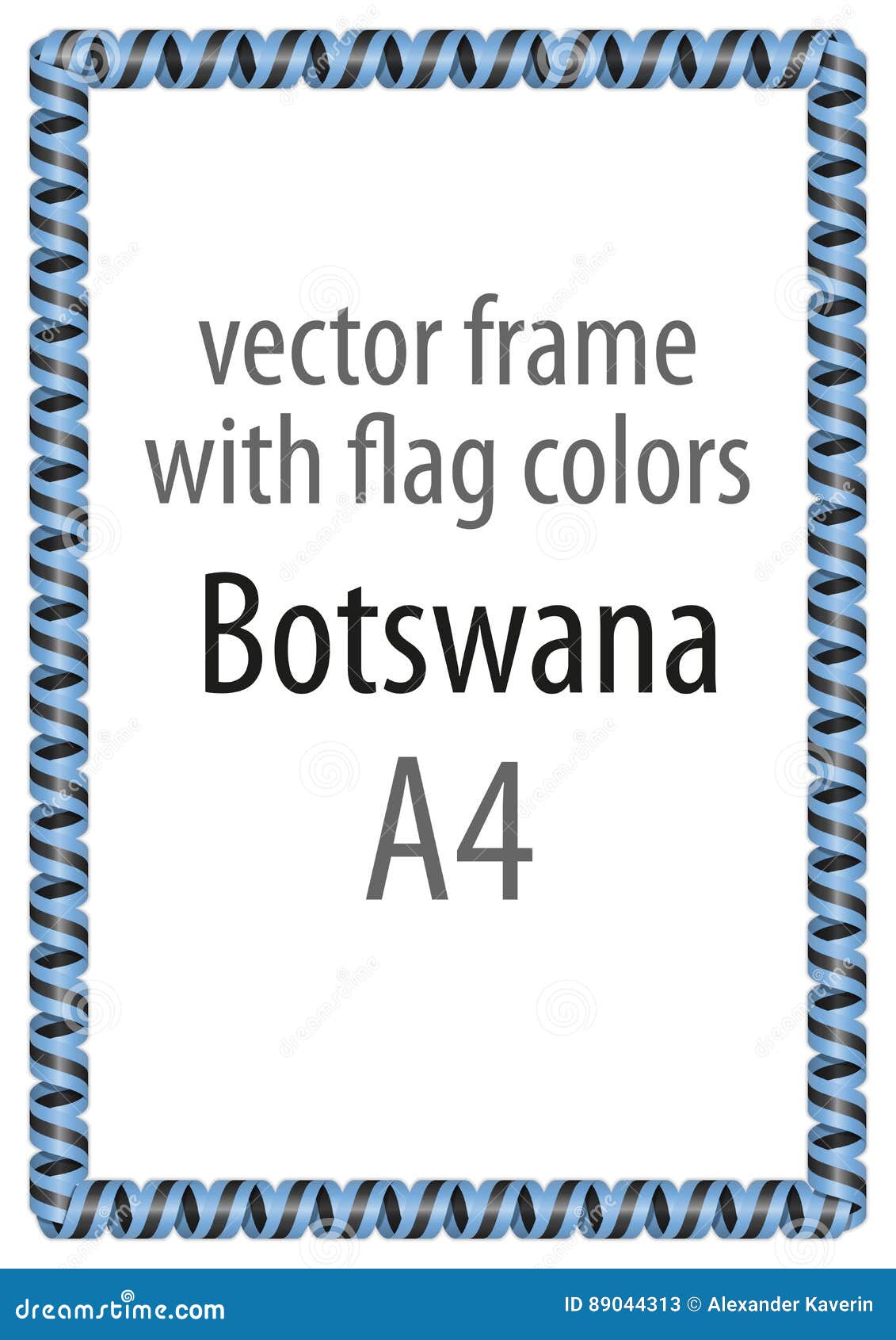 Frame and Border of Ribbon with the Colors of the Botswana Flag Stock ...