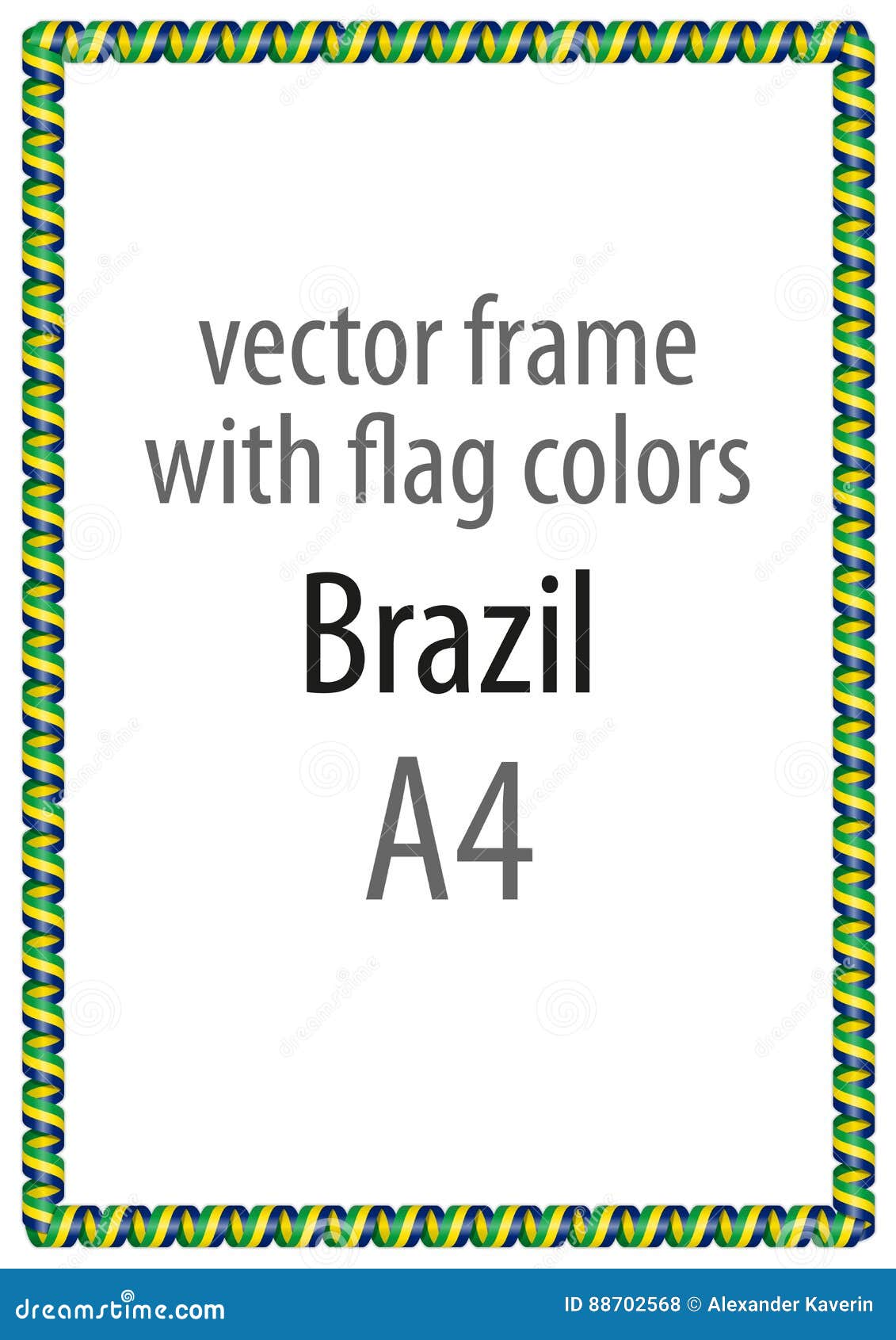 Frame and Border of Ribbon with the Colors of the Brazil Flag Stock ...