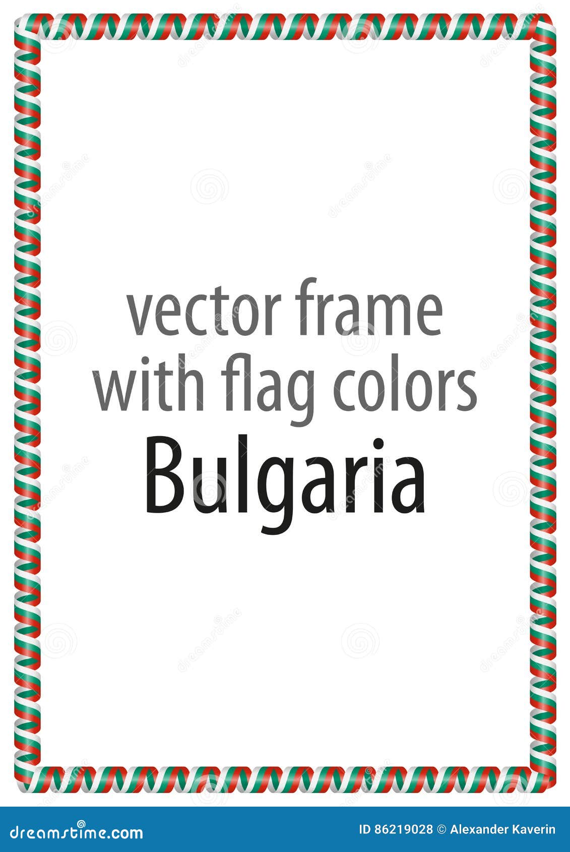 Frame and Border of Ribbon with the Colors of the Bulgaria Flag Stock ...