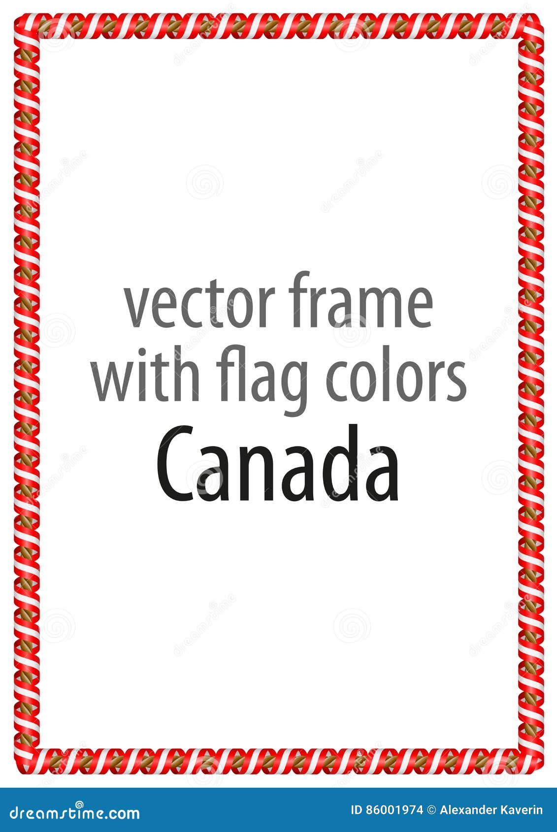 Frame and Border of Ribbon with the Colors of the Canada Flag Stock ...