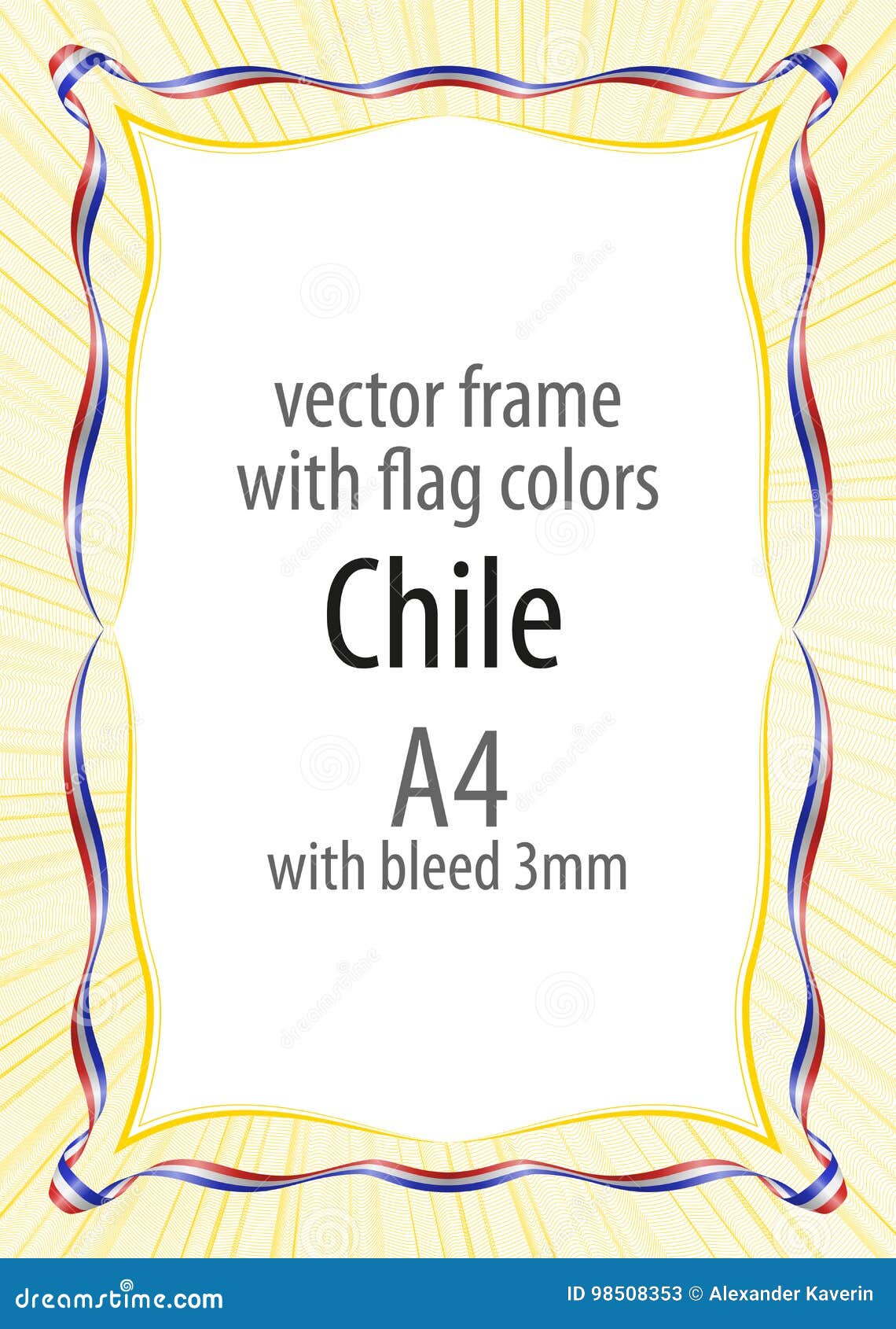 Frame and Border of Ribbon with the Colors of the Chile Flag Stock ...