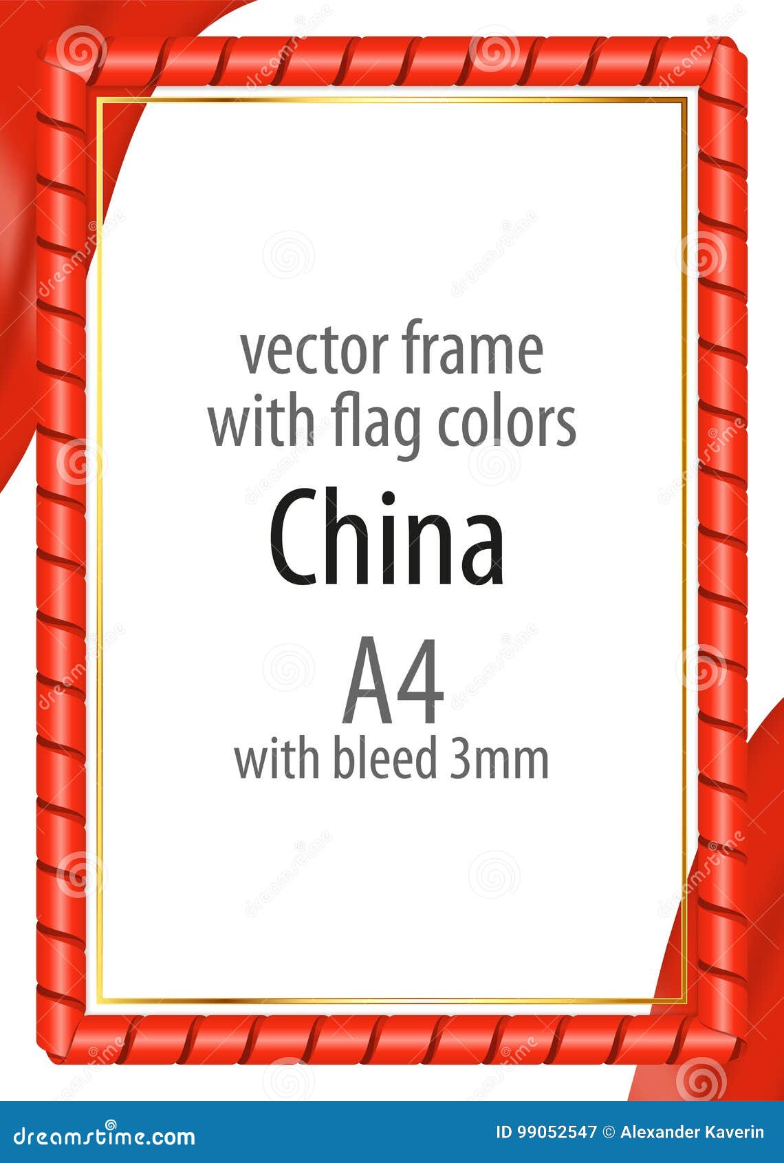 Frame and Border of Ribbon with the Colors of the China Flag Stock ...