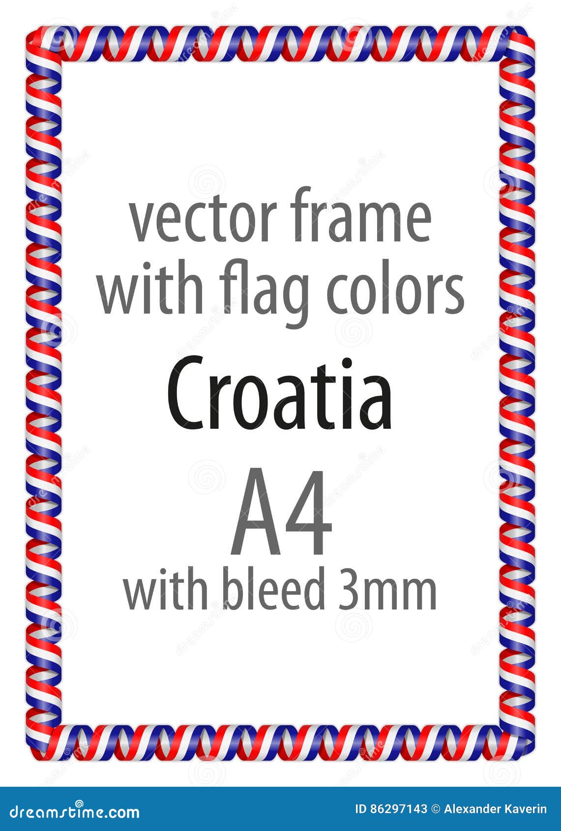 Frame and Border of Ribbon with the Colors of the Croatia Flag Stock ...