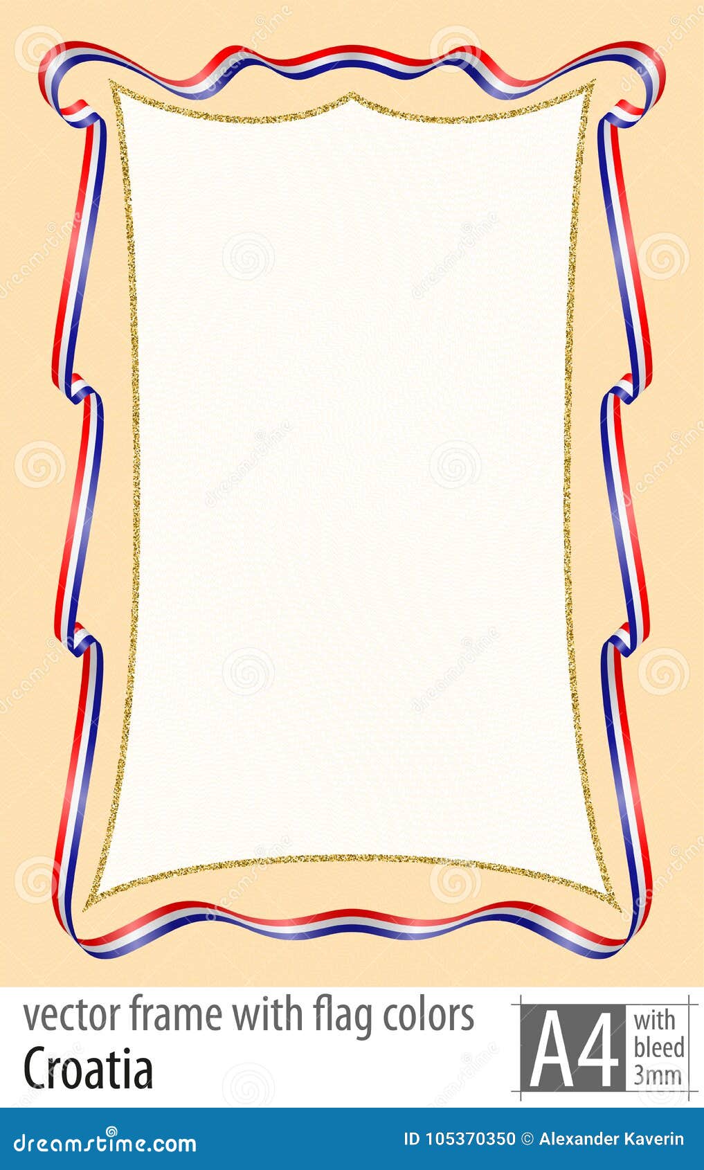 Frame and Border of Ribbon with the Colors of the Croatia Flag, with ...