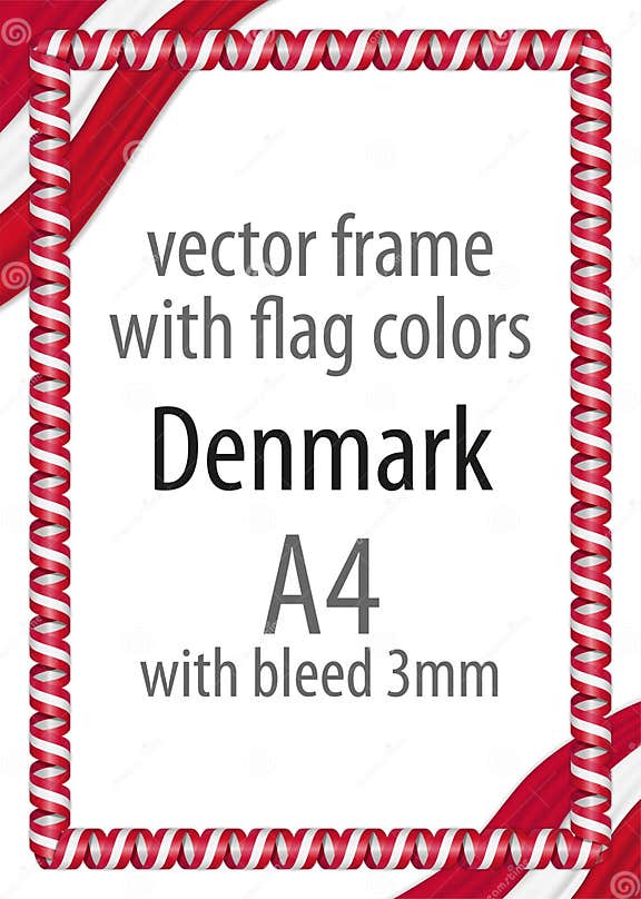 Frame and Border of Ribbon with the Colors of the Denmark Flag Stock ...