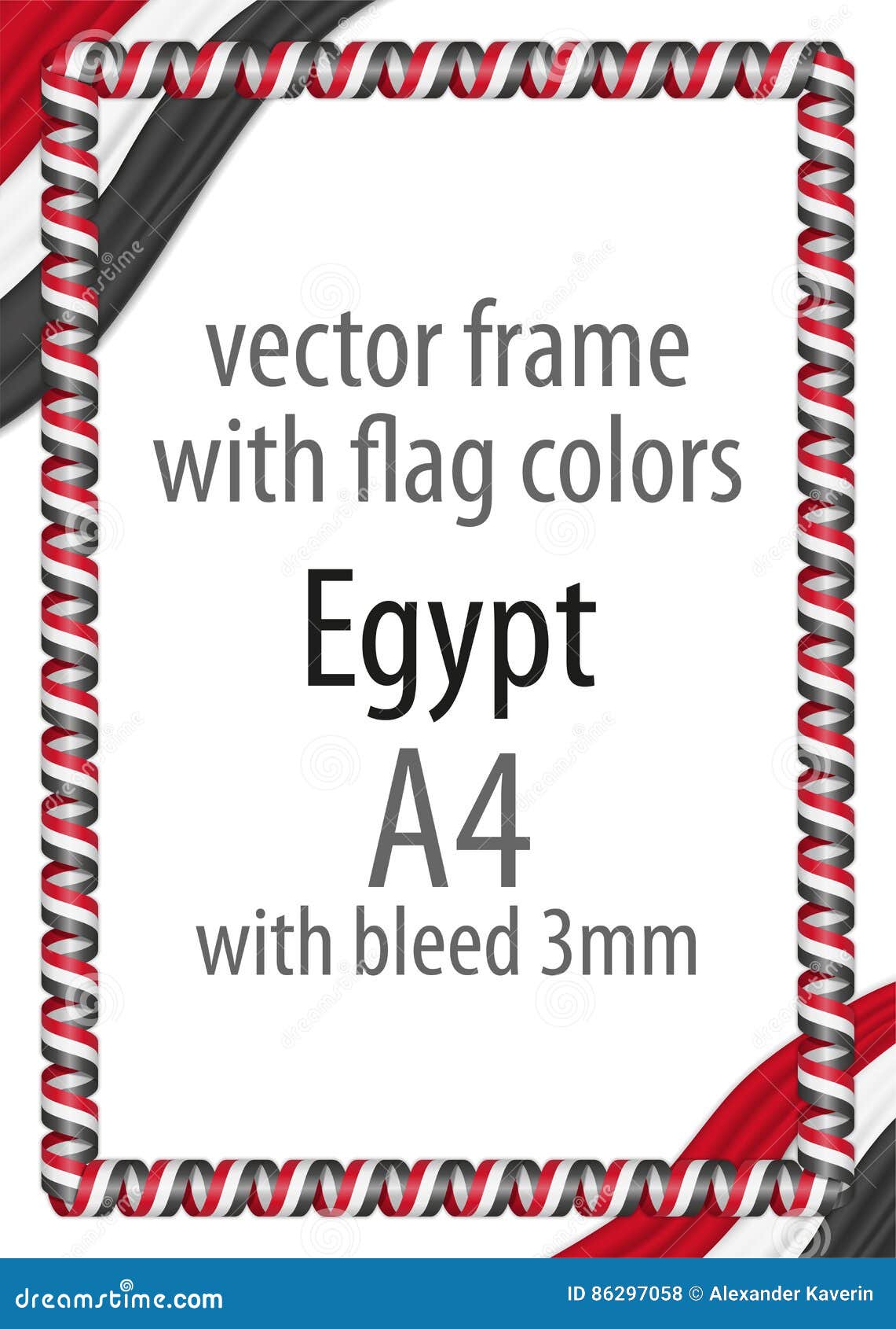Frame and Border of Ribbon with the Colors of the Egypt Flag Stock ...