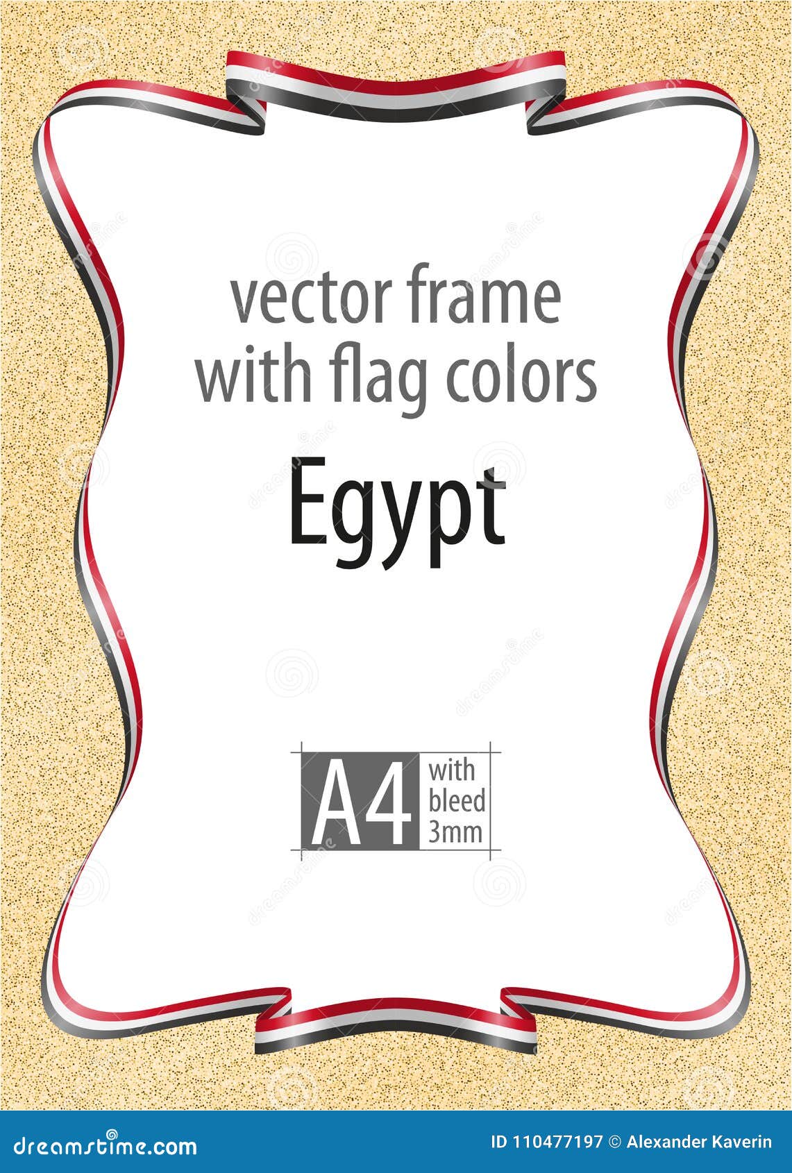 Frame and Border of Ribbon with the Colors of the Egypt Flag, Template ...