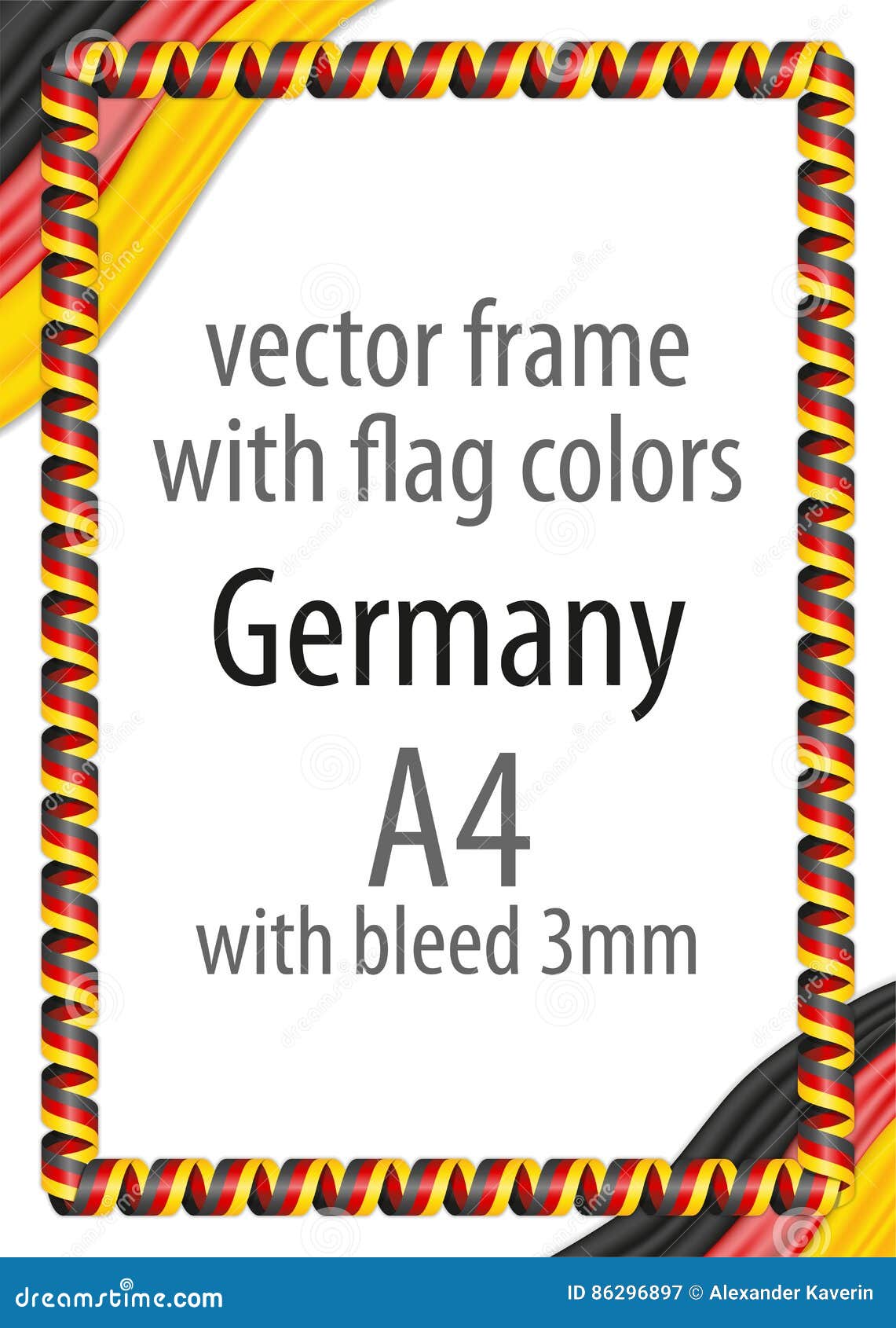 Frame and Border of Ribbon with the Colors of the Germany Flag Stock ...