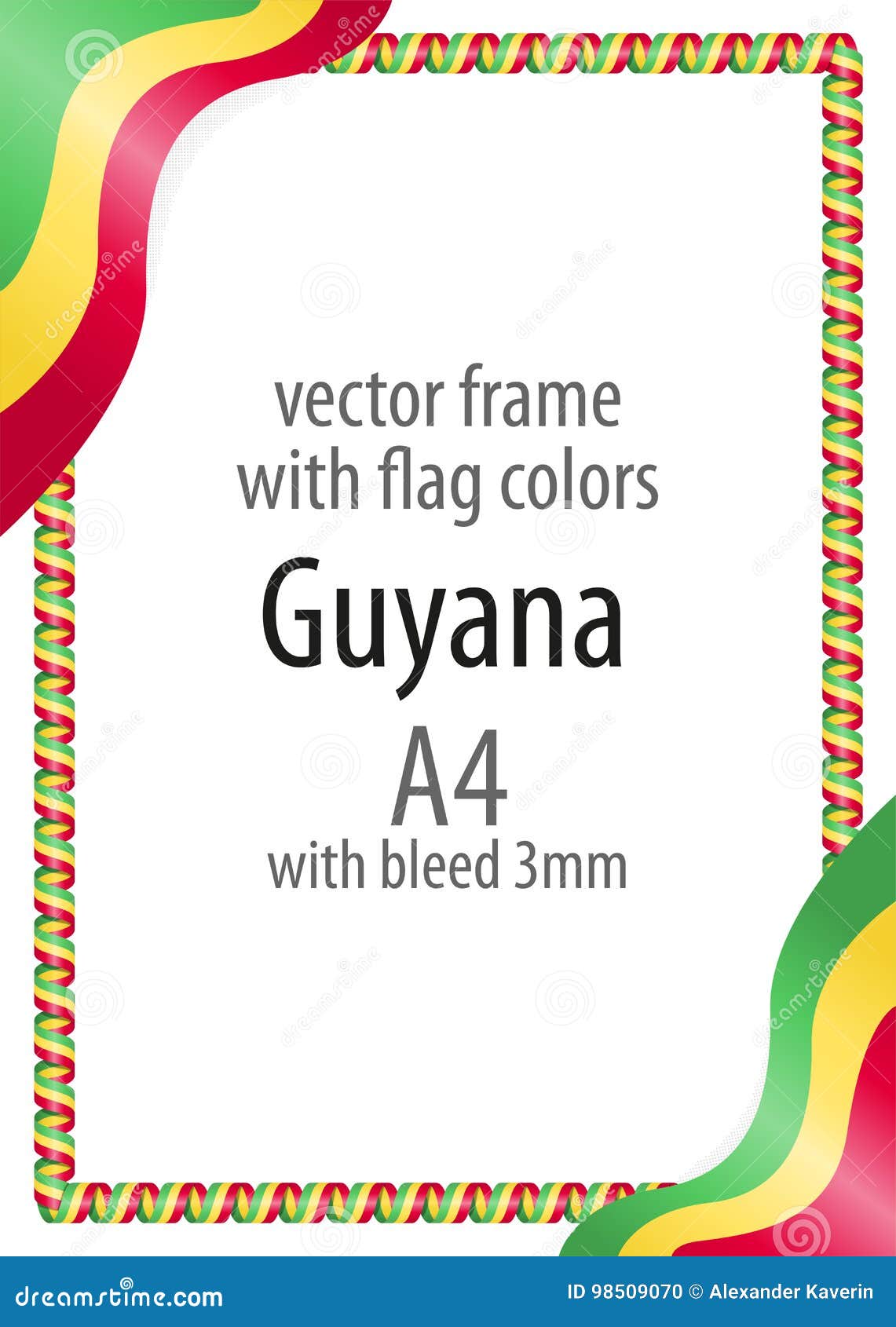 Frame and Border of Ribbon with the Colors of the Guyana Flag Stock ...