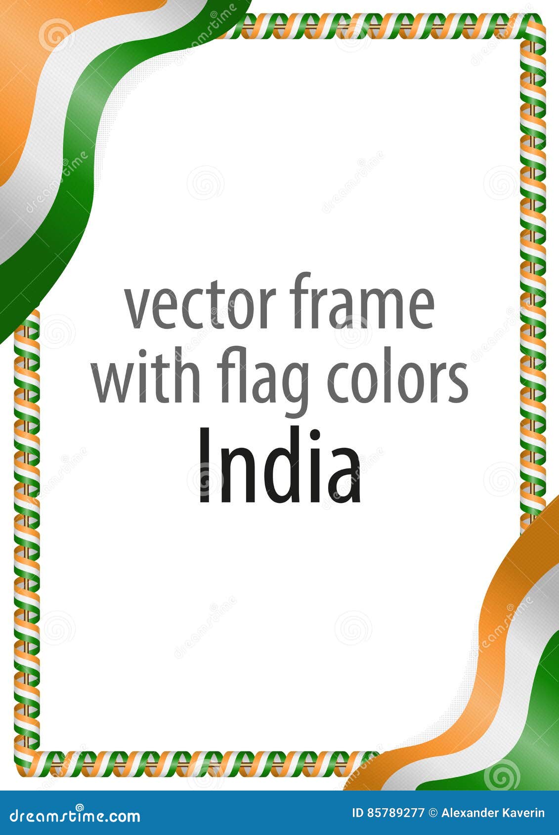 Frame and Border of Ribbon with the Colors of the India Flag Stock ...