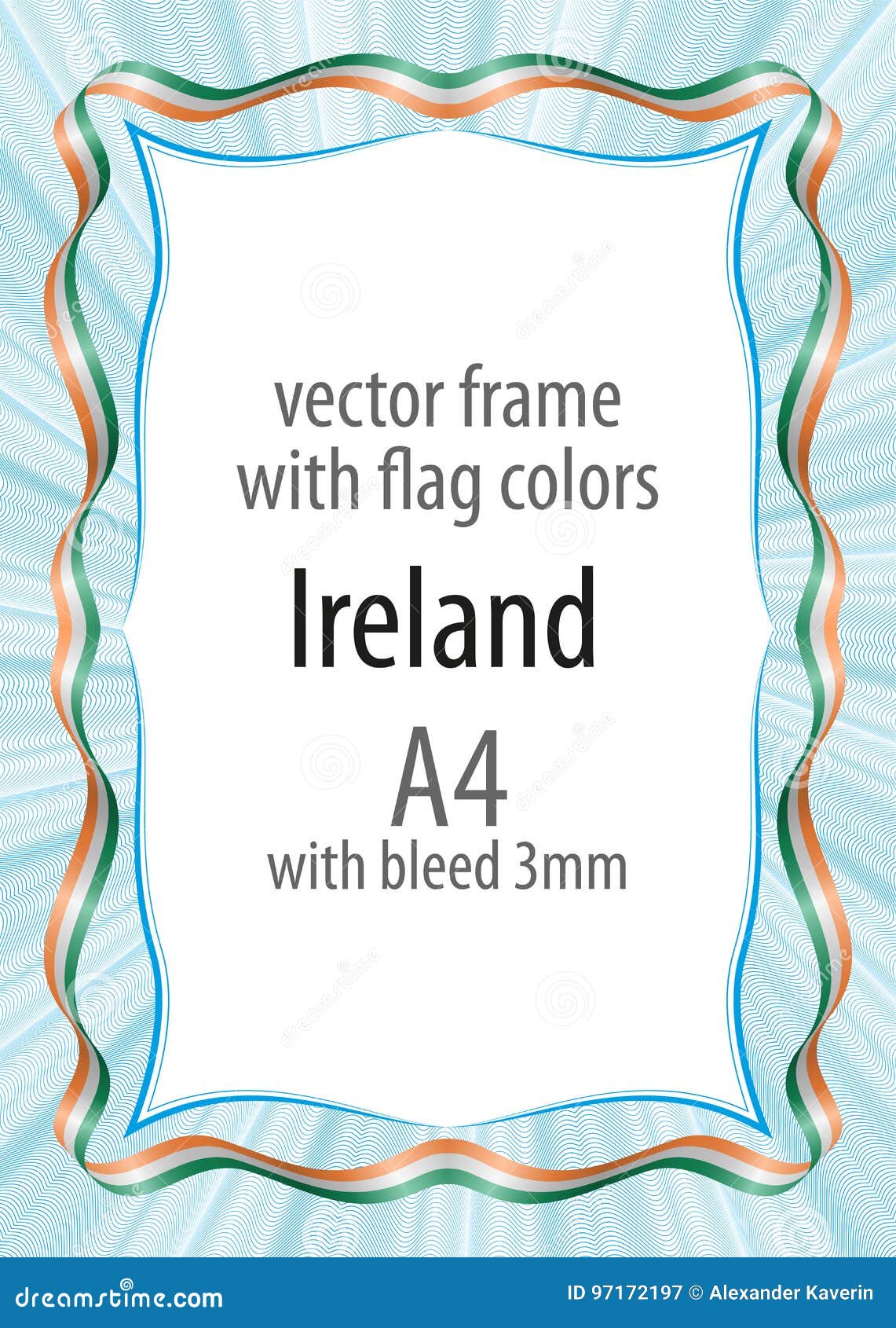Frame and Border of Ribbon with the Colors of the Ireland Flag Stock ...