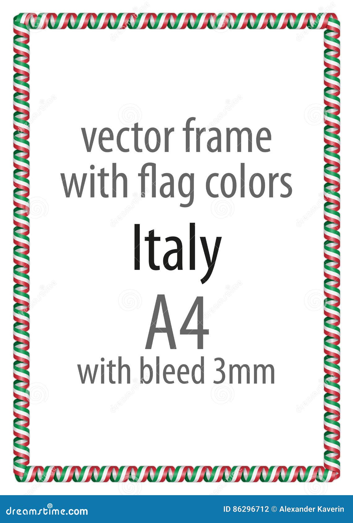 Frame and Border of Ribbon with the Colors of the Italy Flag Stock ...