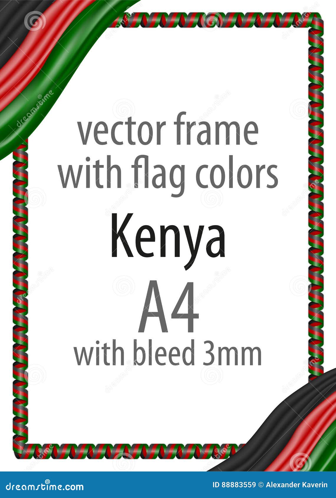 Frame and Border of Ribbon with the Colors of the Kenya Flag Stock ...