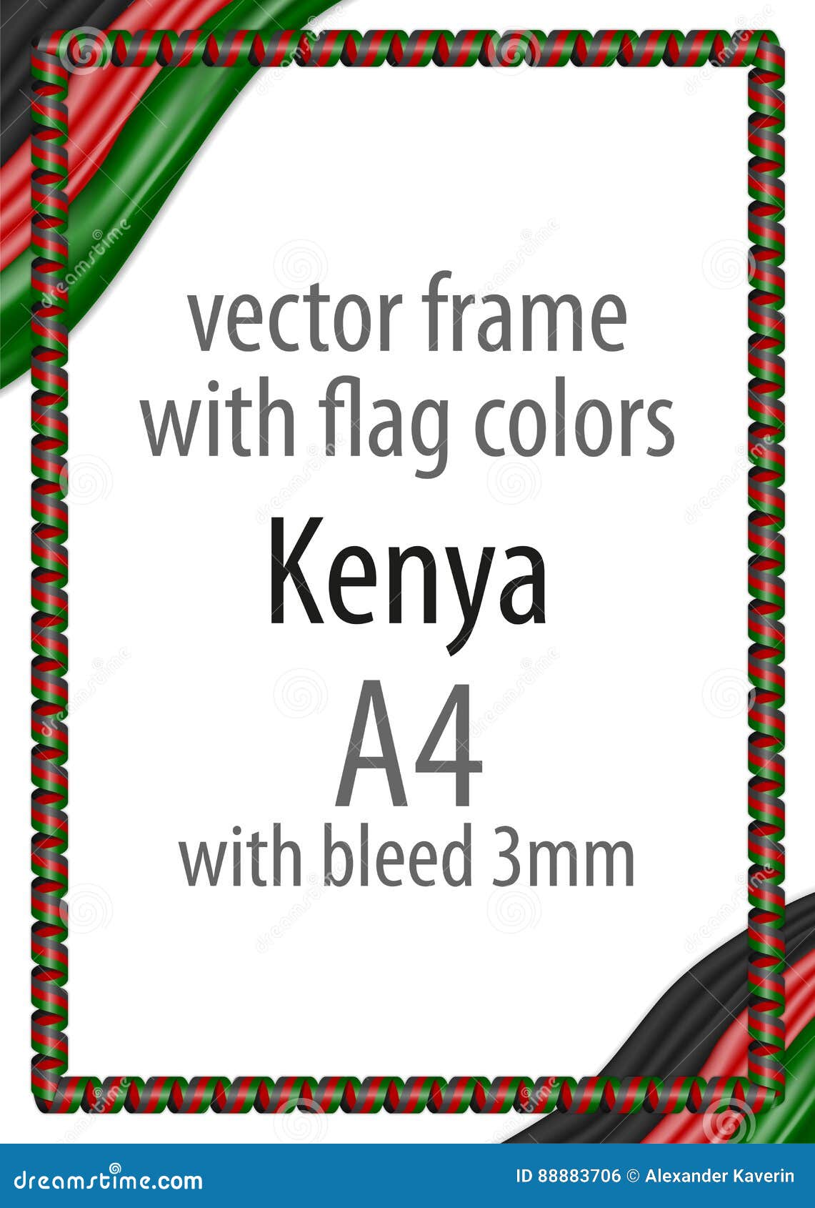 Frame and Border of Ribbon with the Colors of the Kenya Flag Stock ...