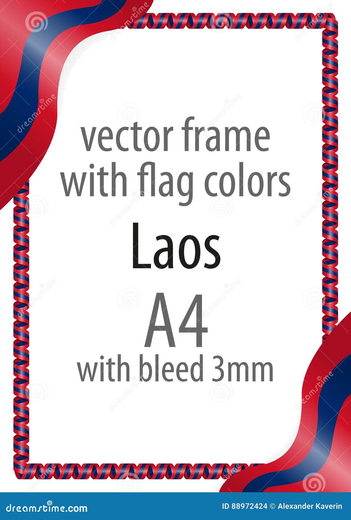 Frame and Border of Ribbon with the Colors of the Laos Flag Stock ...