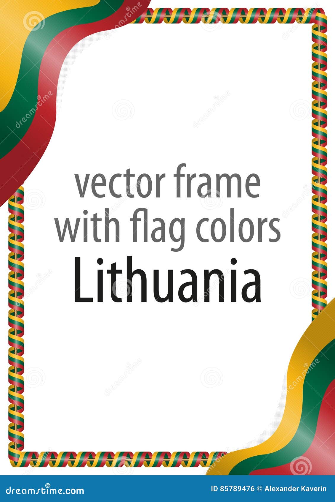 Frame and Border of Ribbon with the Colors of the Lithuania Flag Stock ...