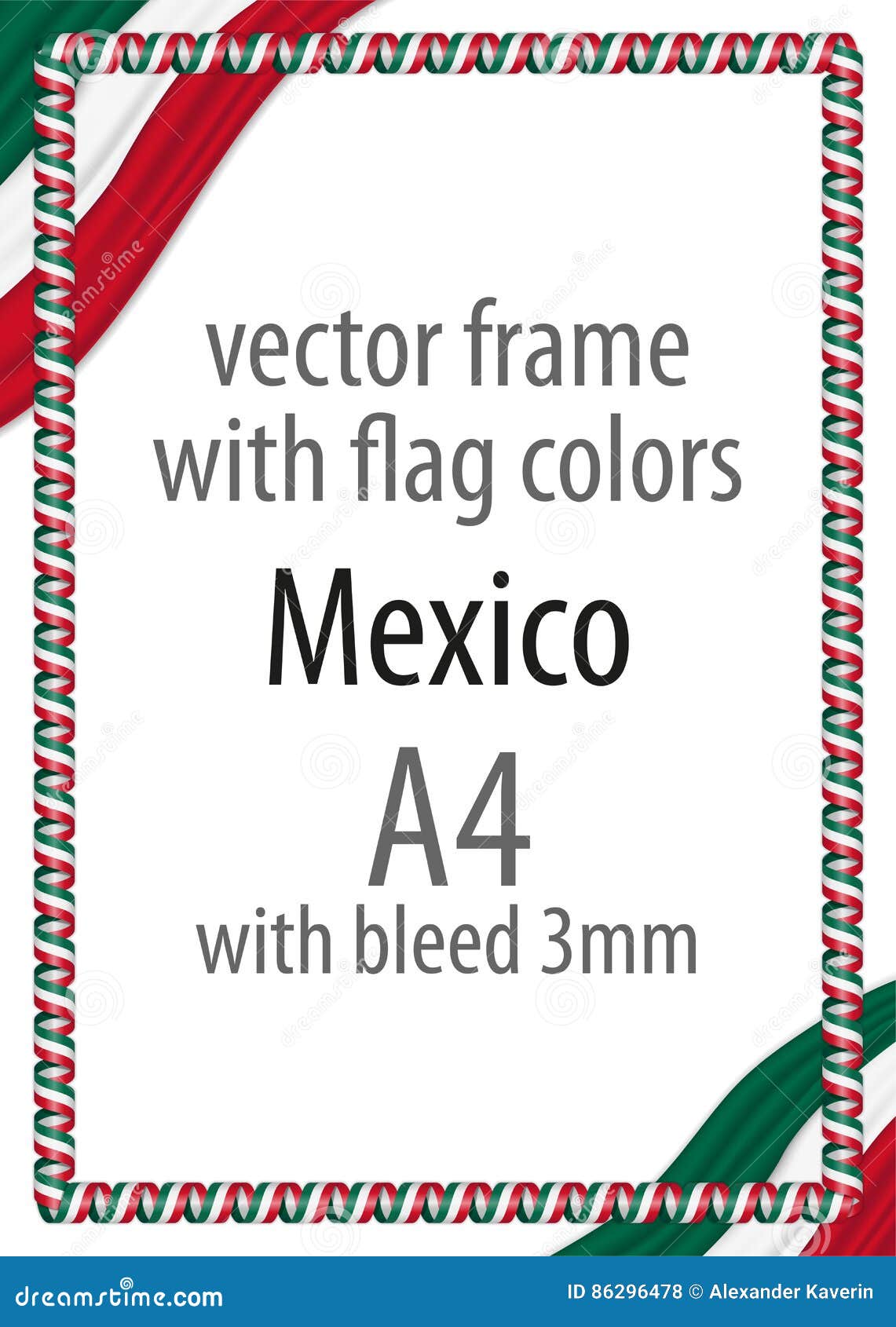 Frame and Border of Ribbon with the Colors of the Mexico Flag Stock ...