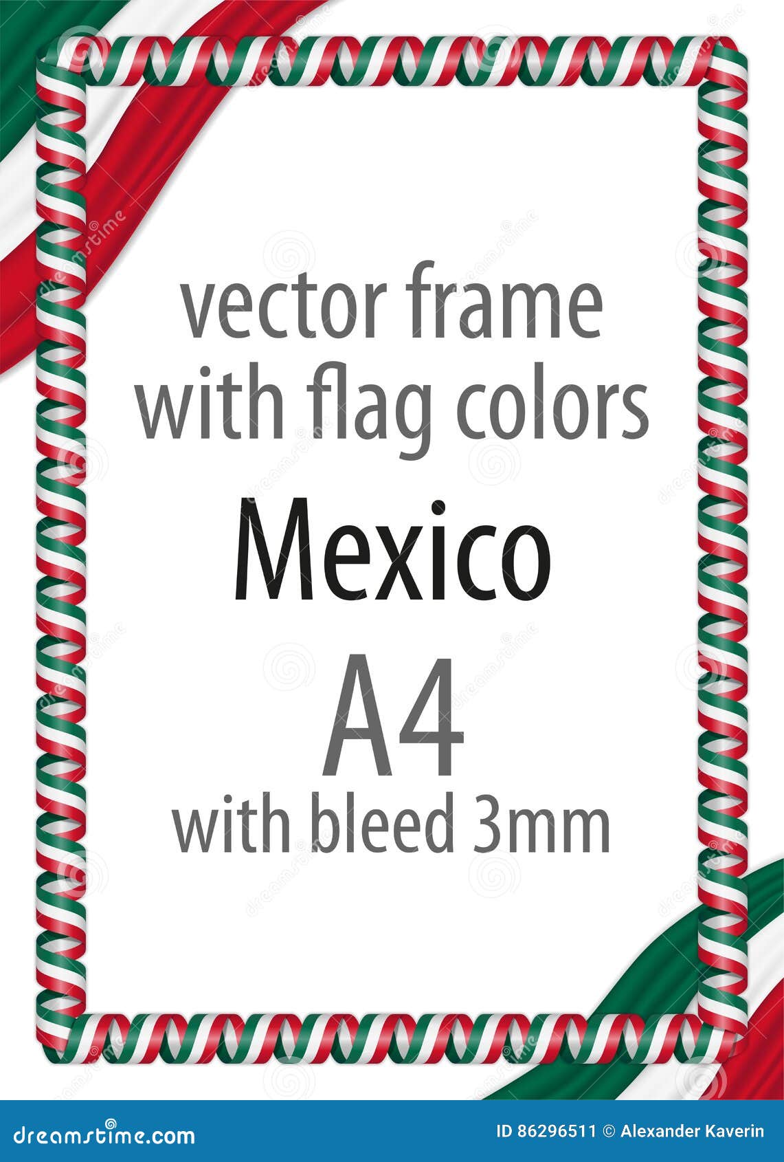Frame and Border of Ribbon with the Colors of the Mexico Flag Stock ...