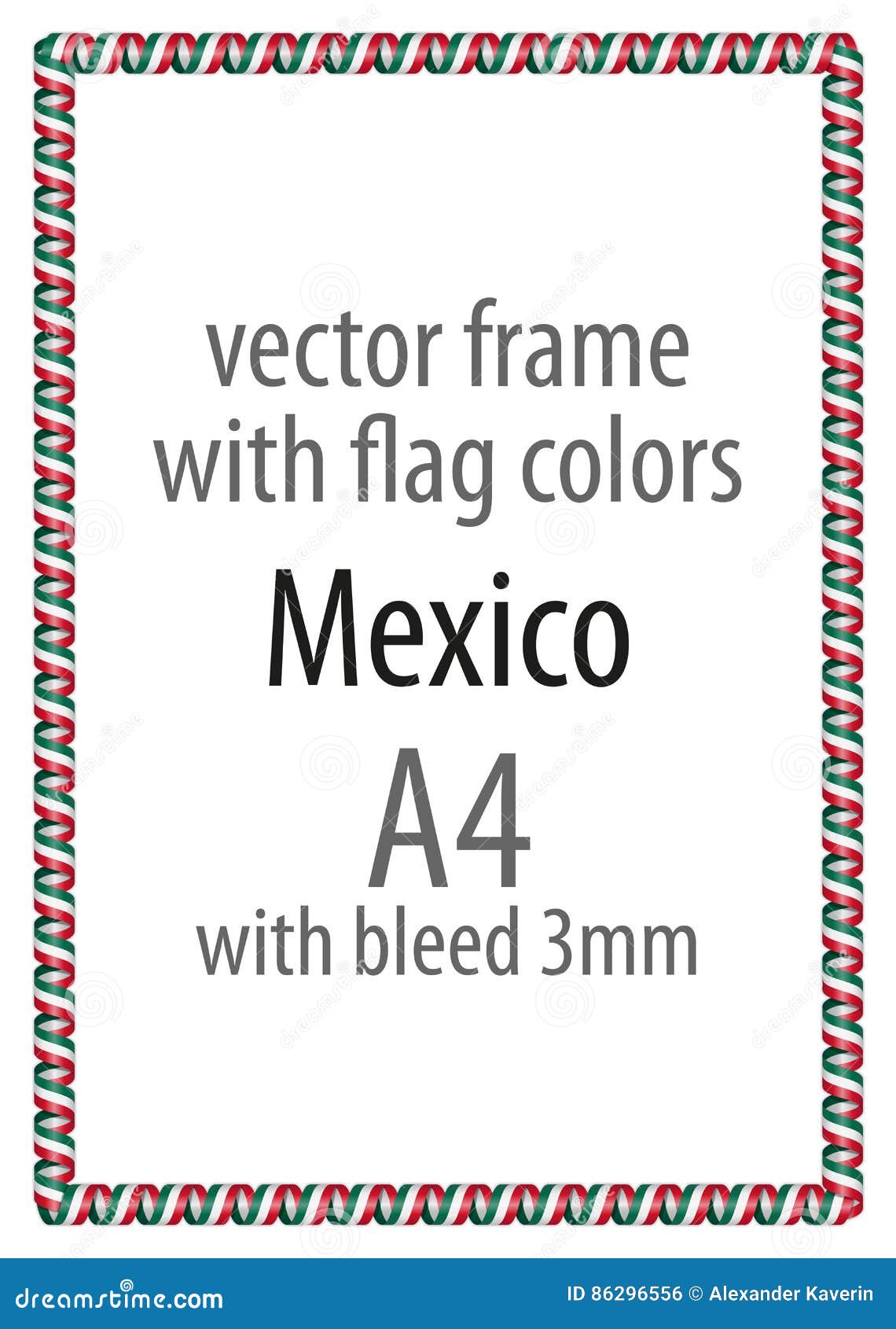 Frame and Border of Ribbon with the Colors of the Mexico Flag Stock ...