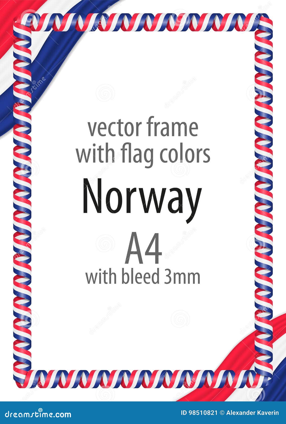 Frame and Border of Ribbon with the Colors of the Norway Flag Stock ...