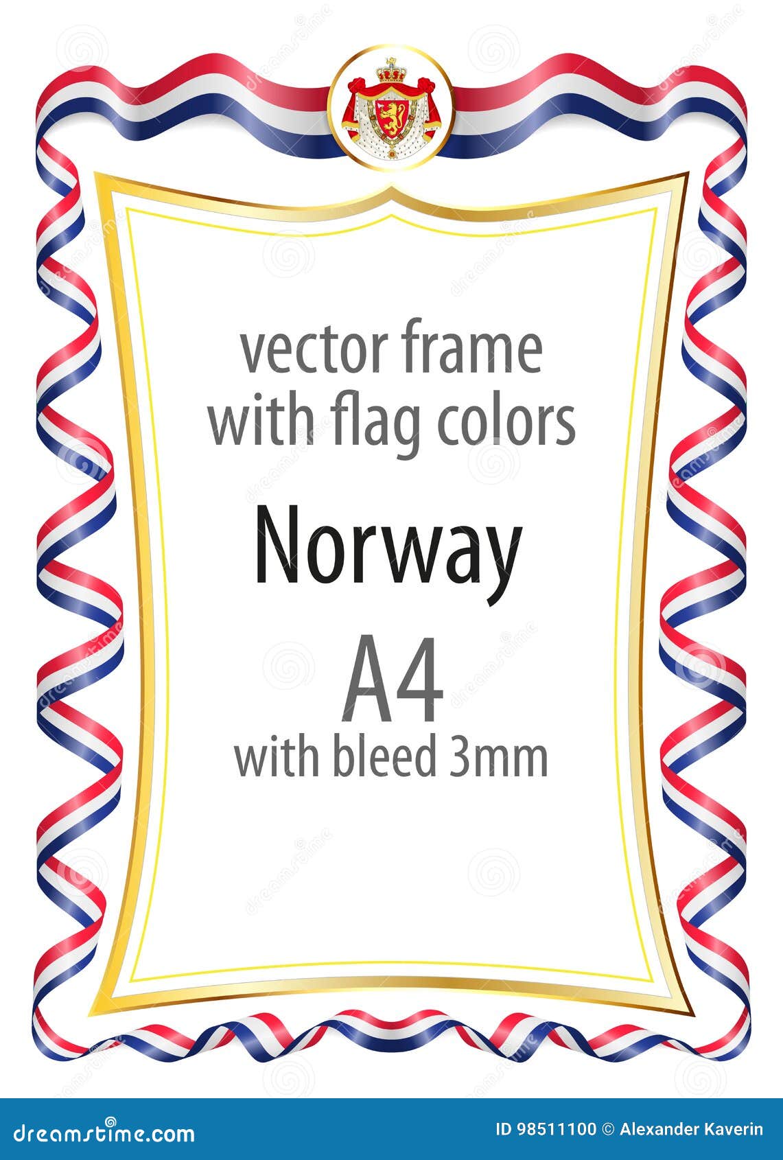 Frame and Border of Ribbon with the Colors of the Norway Flag Stock ...