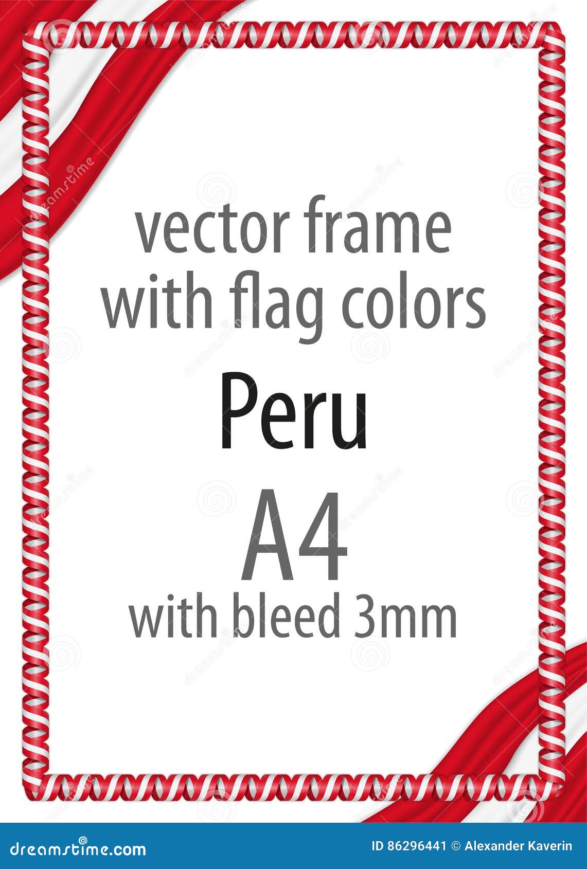 Frame and Border of Ribbon with the Colors of the Peru Flag Stock ...