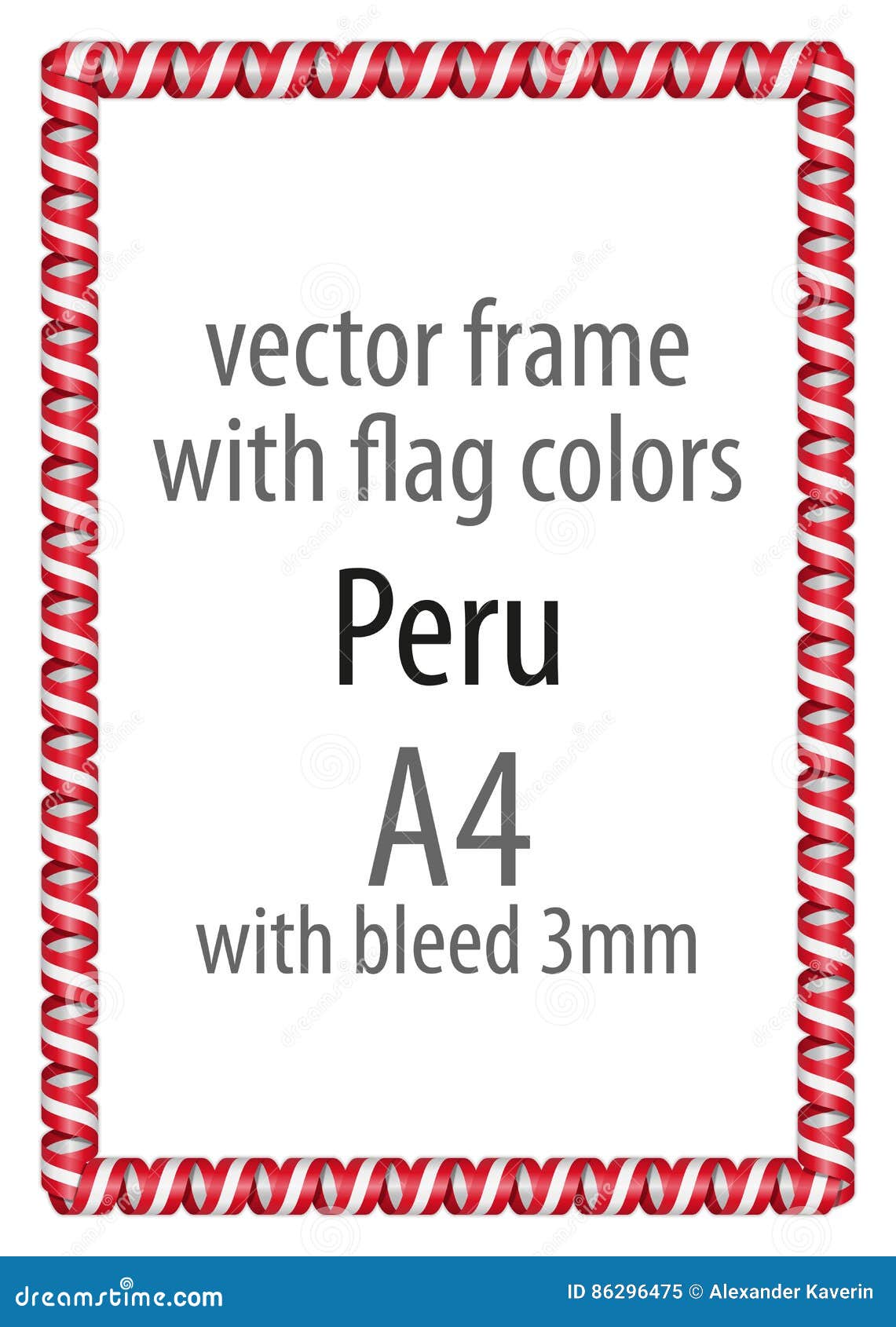 Frame and Border of Ribbon with the Colors of the Peru Flag Stock ...