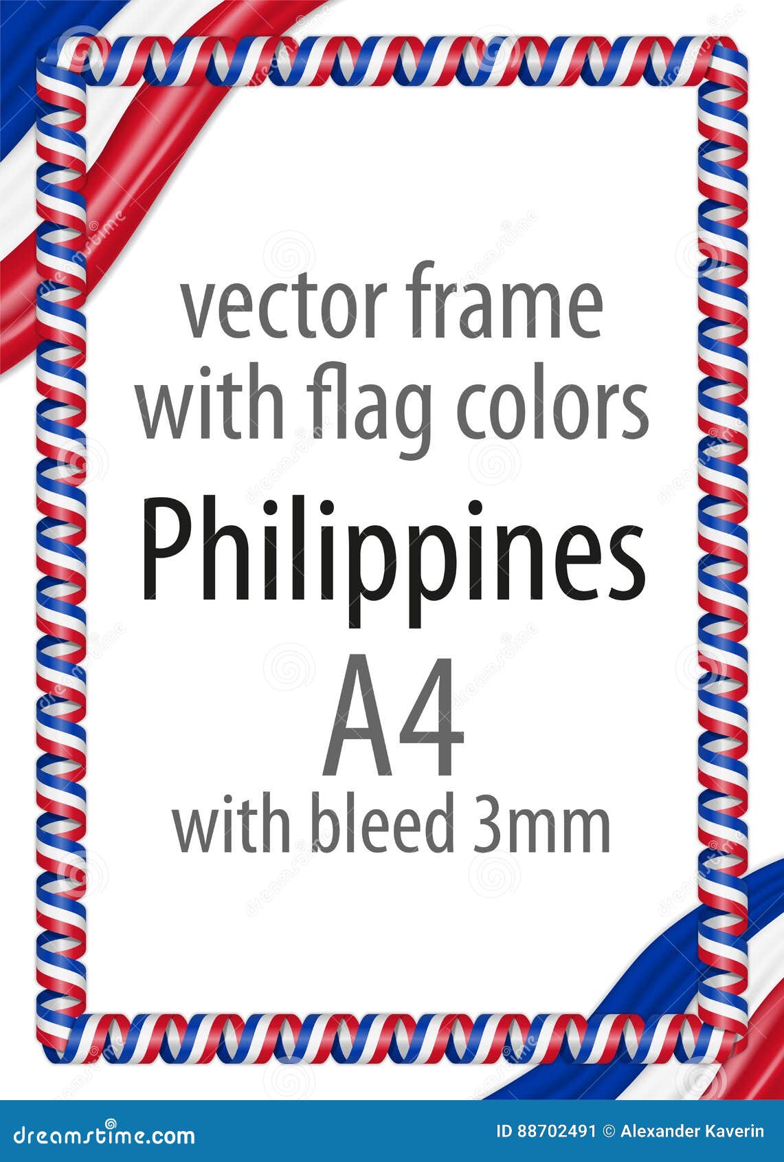Frame And Border Of Ribbon With The Colors Of The Philippines Flag ...