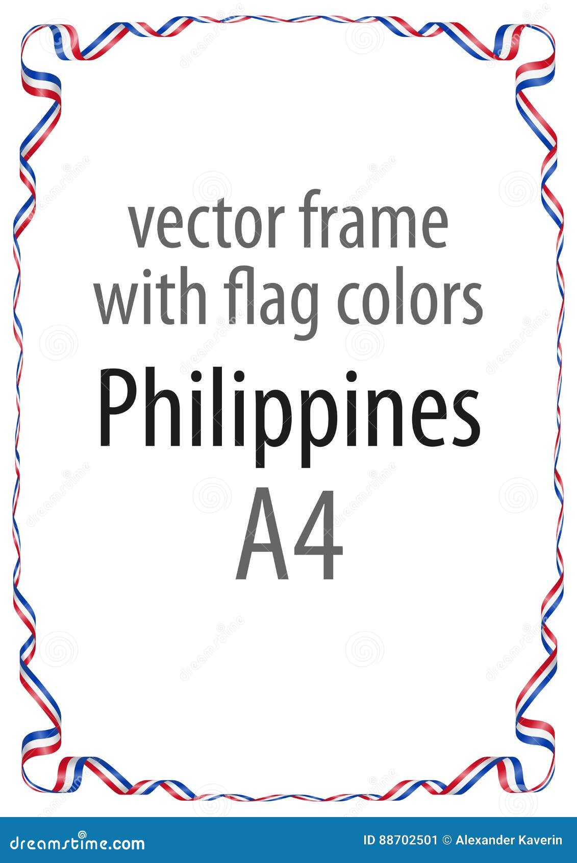 Frame and Border of Ribbon with the Colors of the Philippines Flag ...