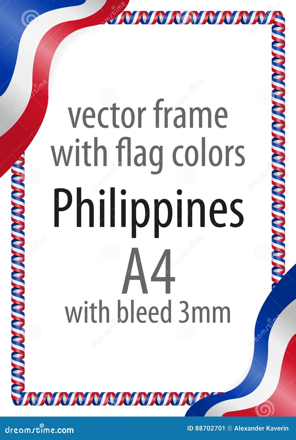 Frame and Border of Ribbon with the Colors of the Philippines Flag ...