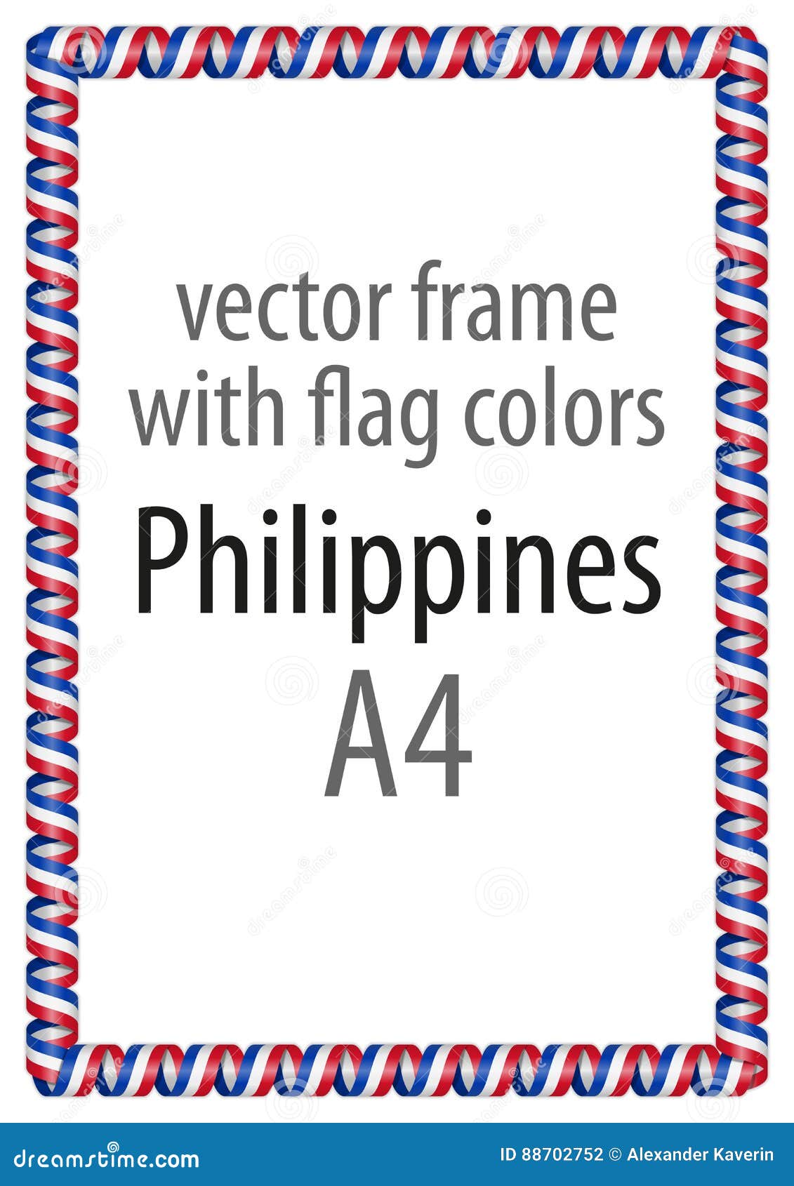Frame and Border of Ribbon with the Colors of the Philippines Flag ...