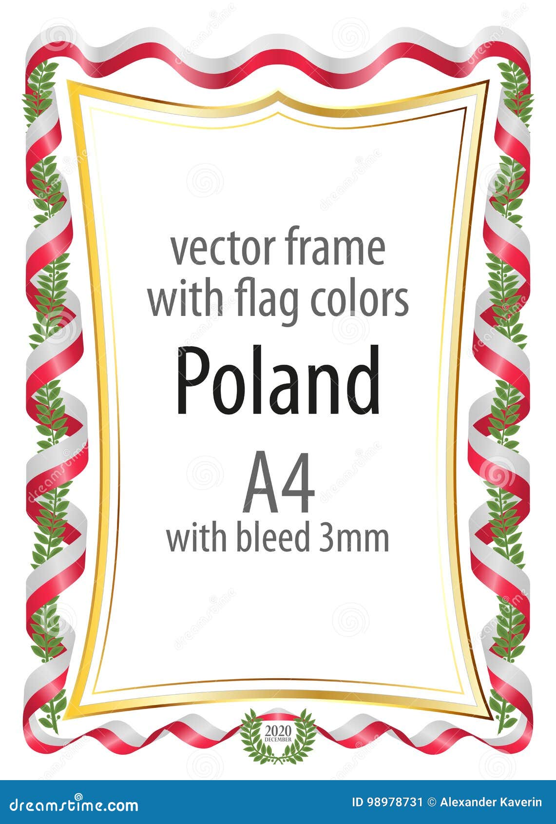 Frame and Border of Ribbon with the Colors of the Poland Flag Stock ...