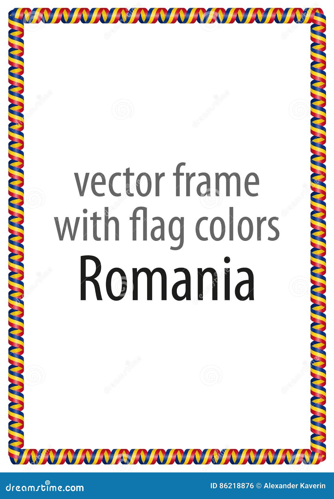 Frame and Border of Ribbon with the Colors of the Romania Flag Stock ...