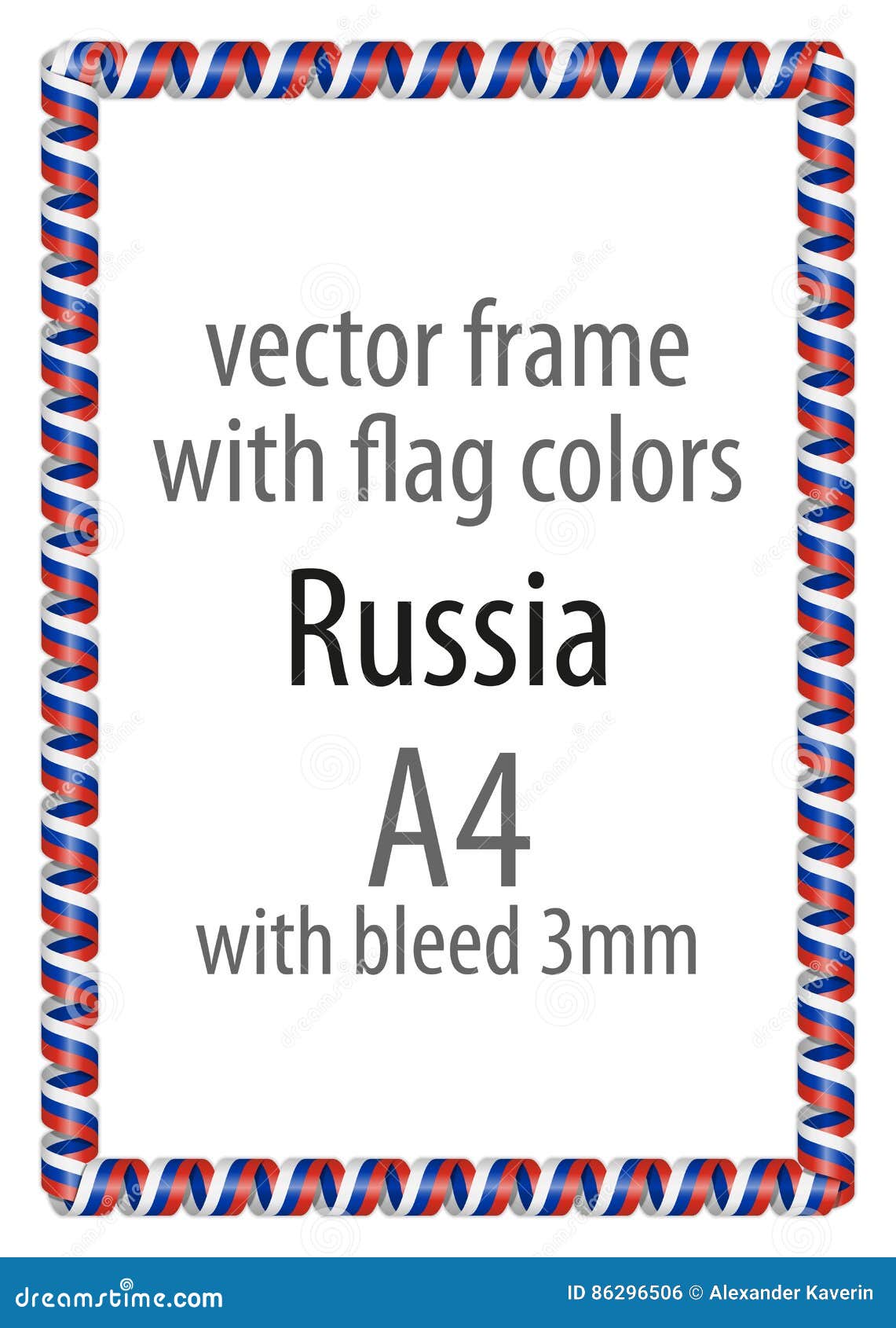 Frame and Border of Ribbon with the Colors of the Russia Flag Stock ...