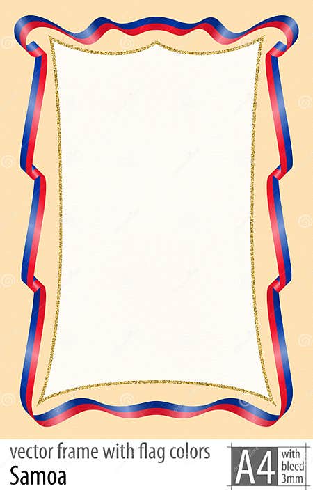 Frame and Border of Ribbon with the Colors of the Samoa Flag, Stock ...
