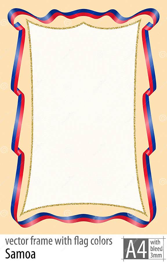 Frame and Border of Ribbon with the Colors of the Samoa Flag, Stock ...