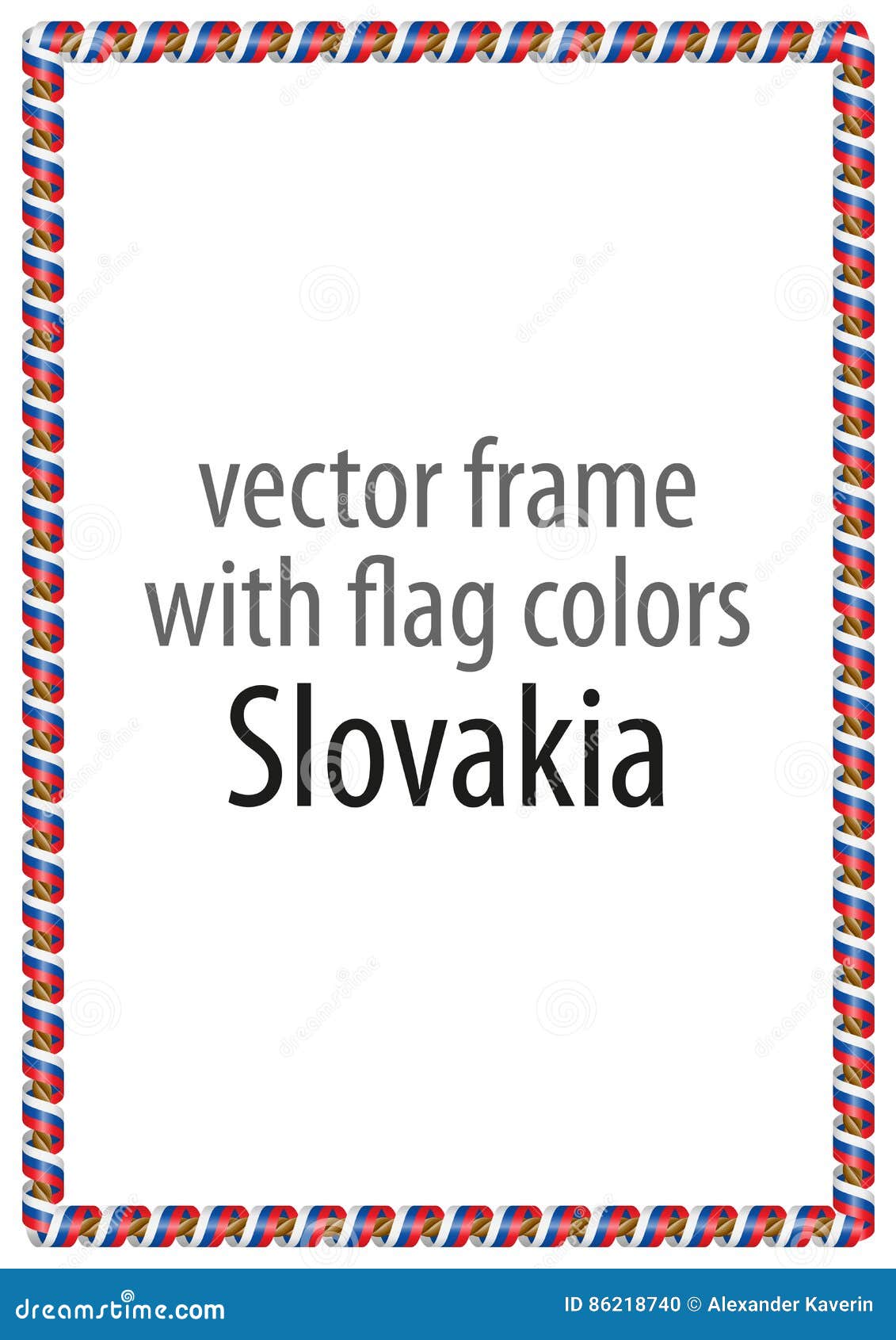 Frame and Border of Ribbon with the Colors of the Slovakia Flag Stock ...