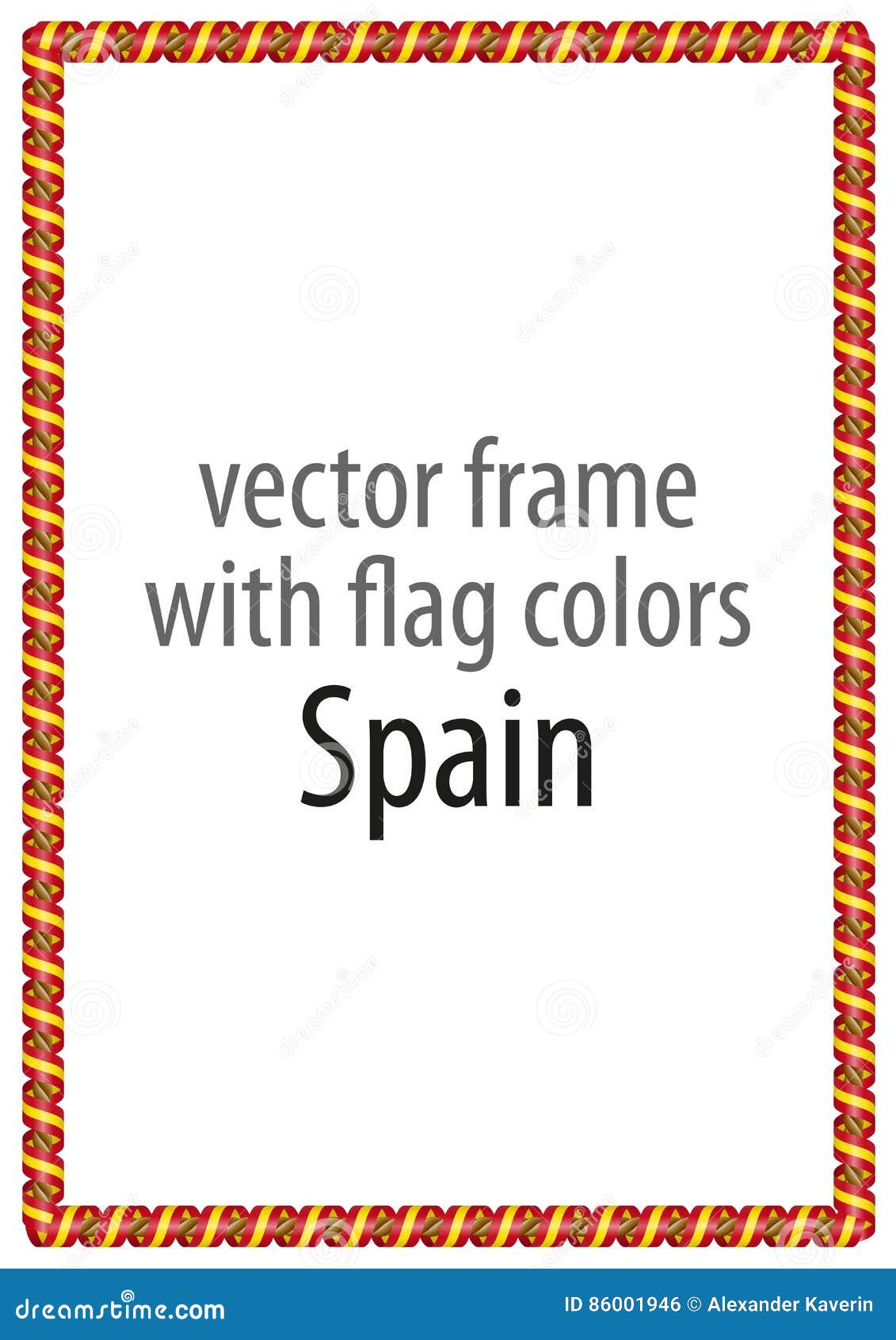 Frame and Border of Ribbon with the Colors of the Spain Flag Stock ...