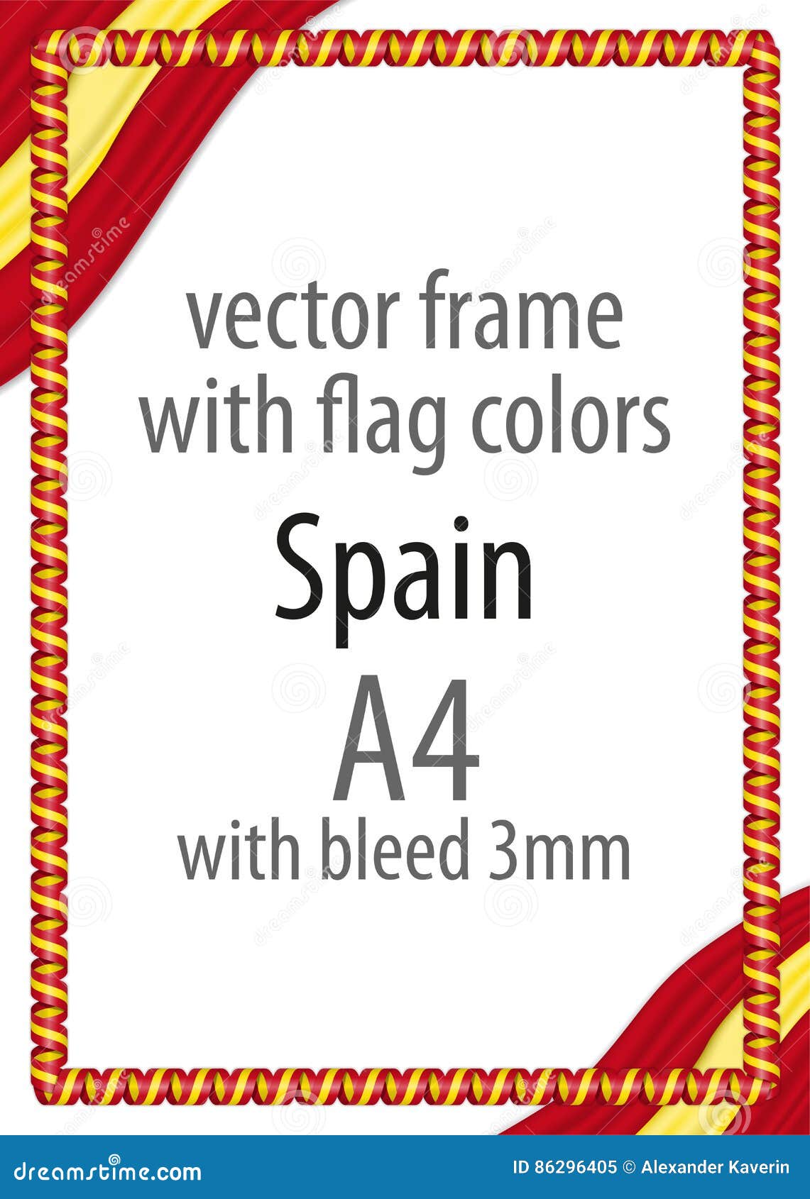 Frame and Border of Ribbon with the Colors of the Spain Flag Stock ...