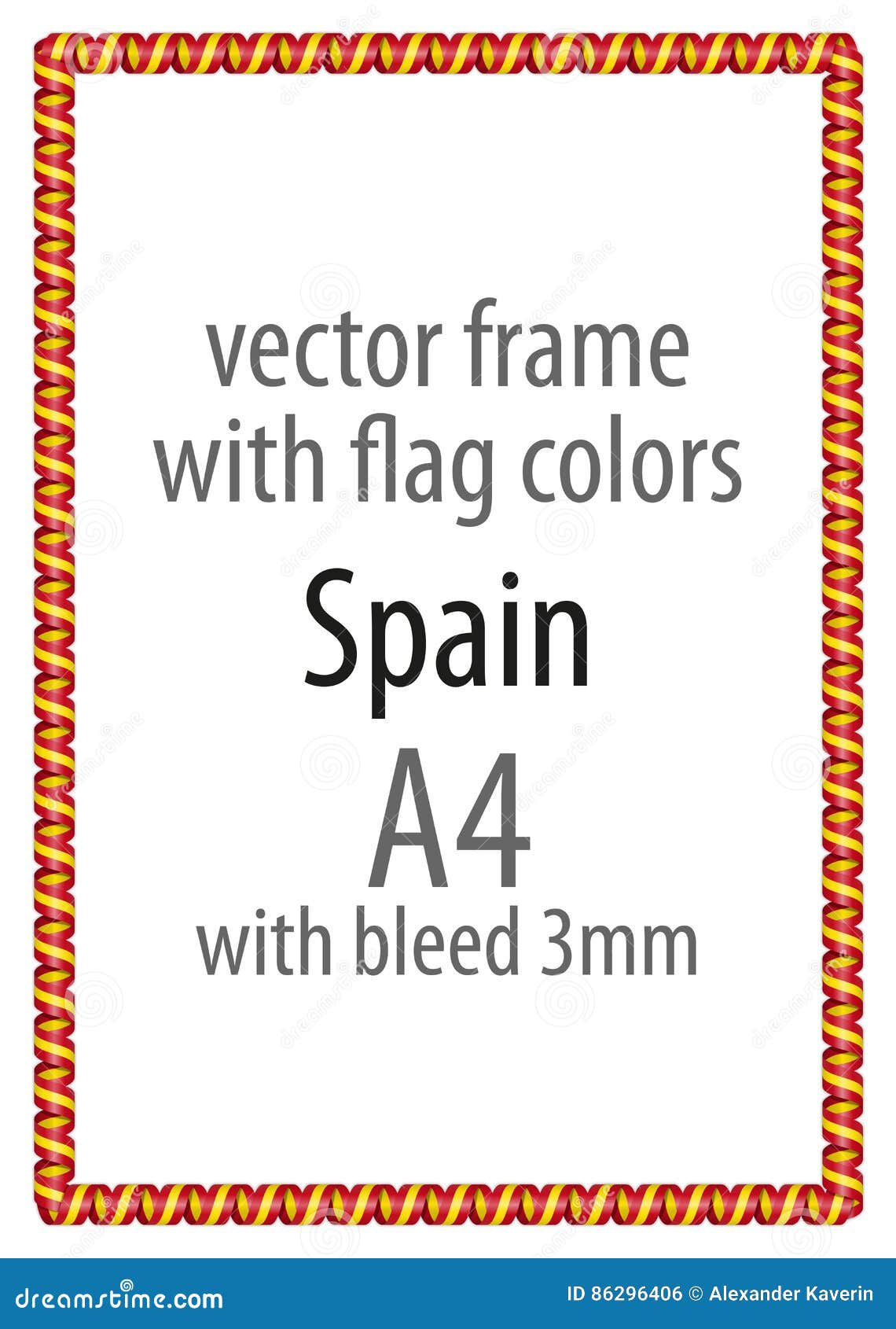 Frame and Border of Ribbon with the Colors of the Spain Flag Stock ...
