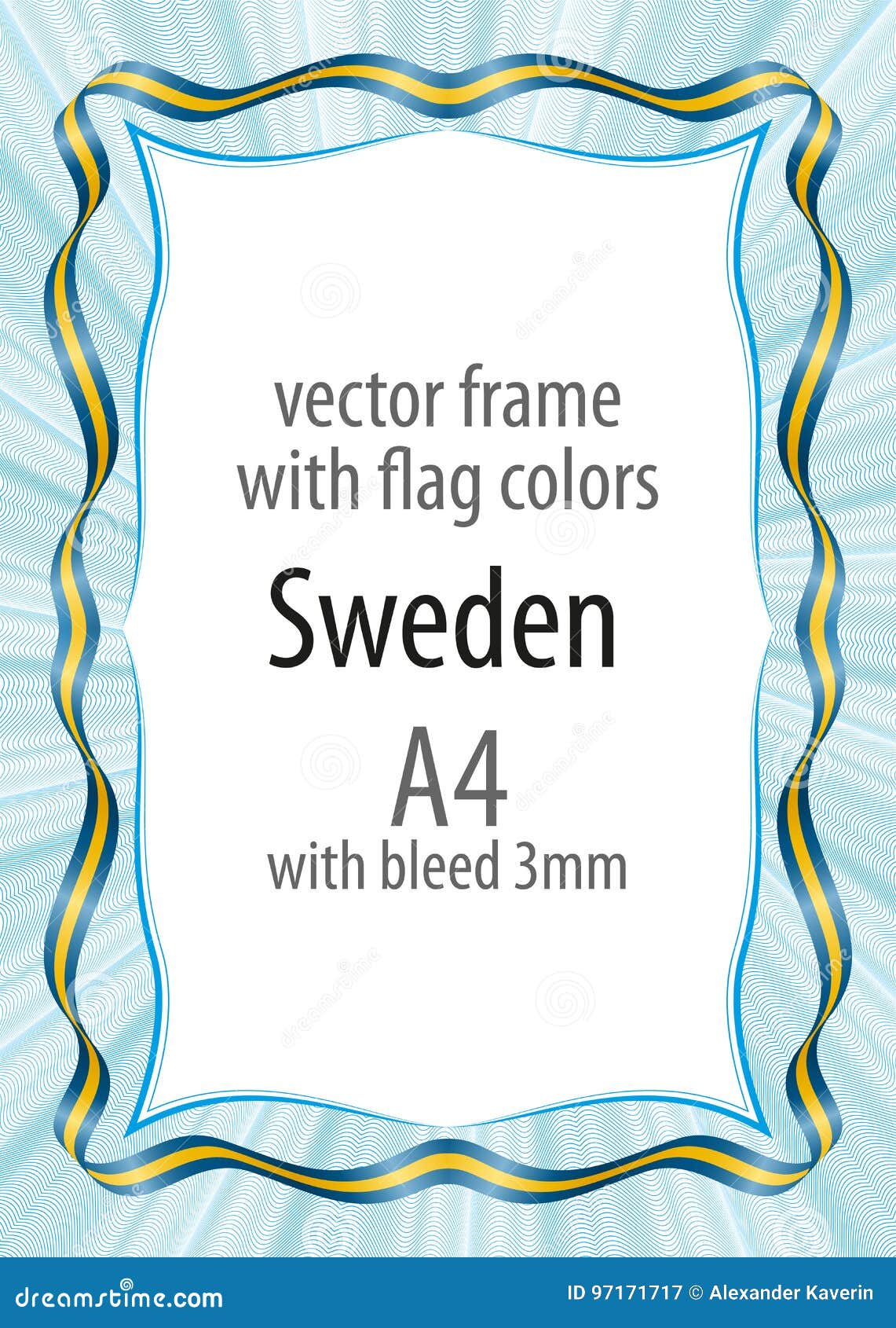 Frame and Border of Ribbon with the Colors of the Sweden Flag Stock ...