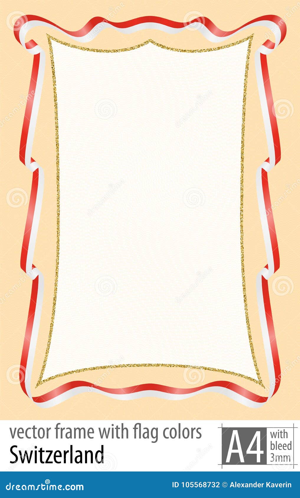 Frame and Border of Ribbon with the Colors of the Switzerland Flag ...